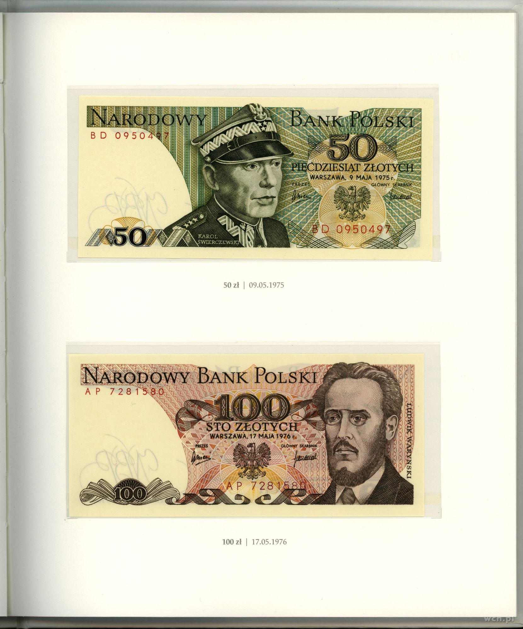 Polska, zestaw banknotów obiegowych PRL - banknoty polskie, 1975-1996 ...