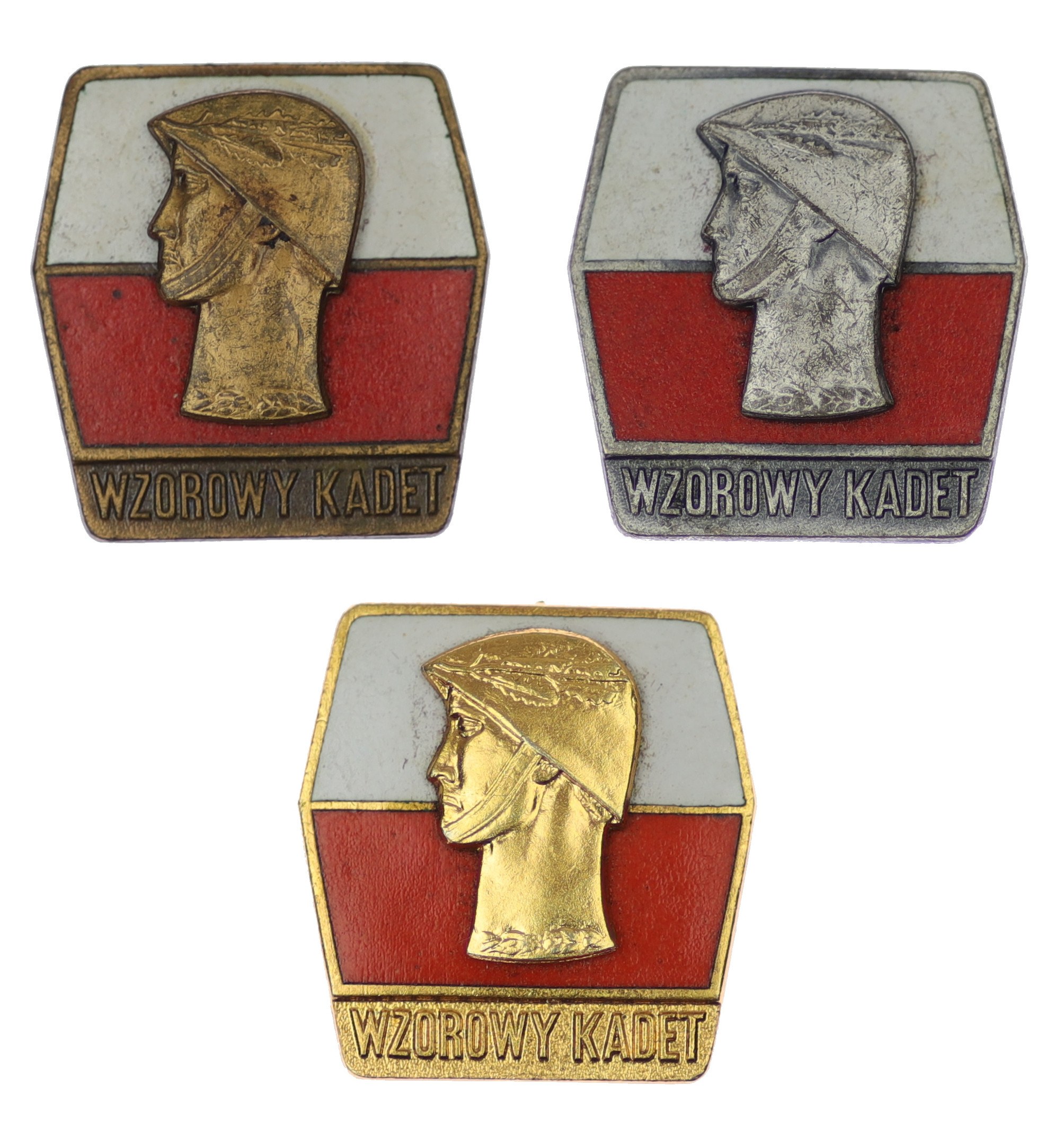 Polska, Odznaka Wzorowy Kadet Zestaw 3 szt. - Aukcja internetowa ...