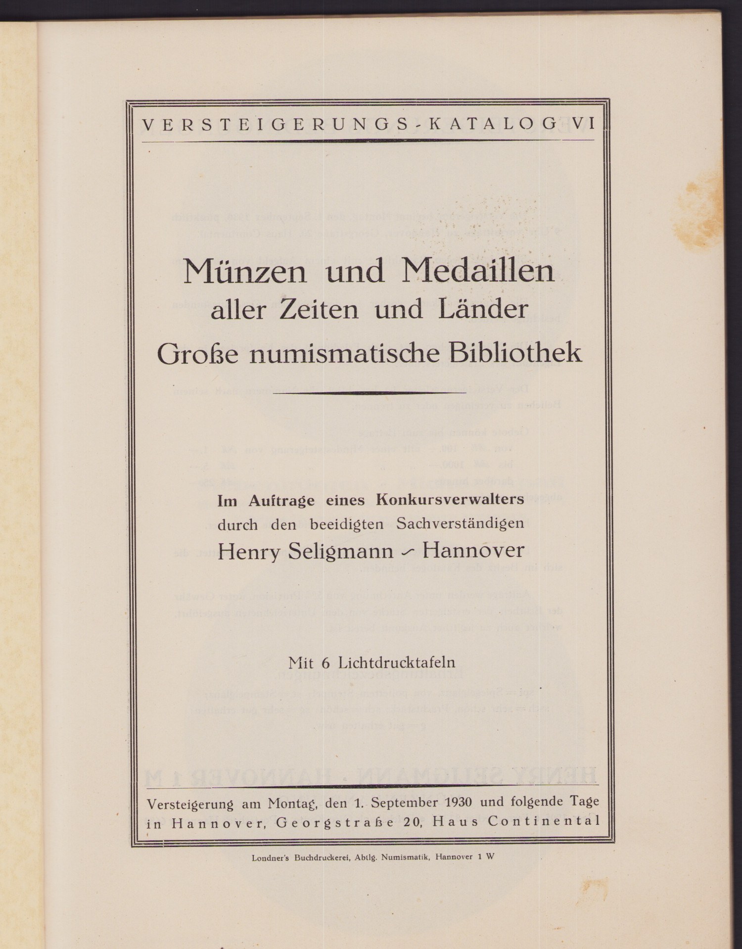 Münzen und Medaillen aller Zeiten und Länder, Grosse numismatische ...