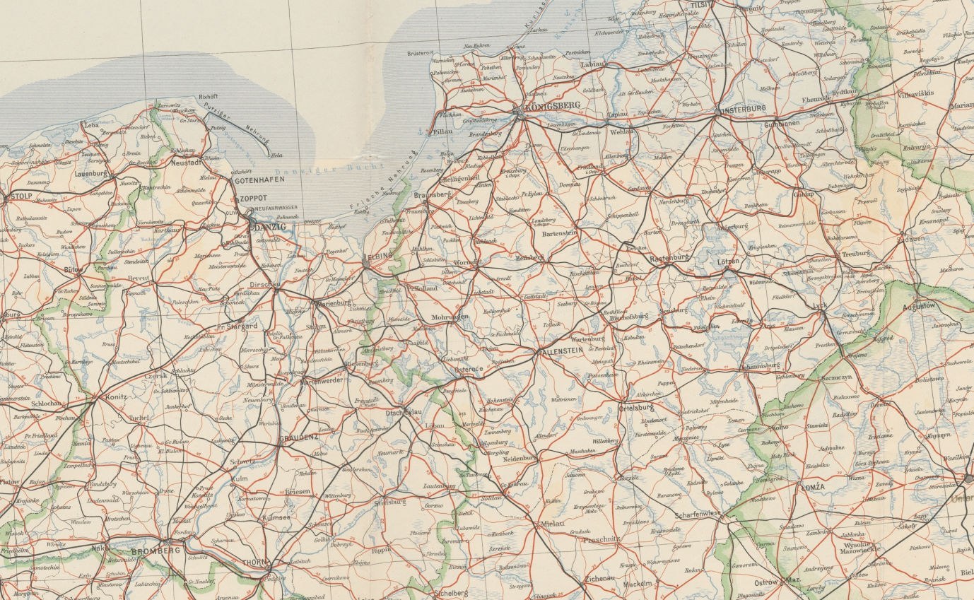 [Map] Gea-Verkehrskarte Ostdeutschland mit den Nachbargebieten [map of ...