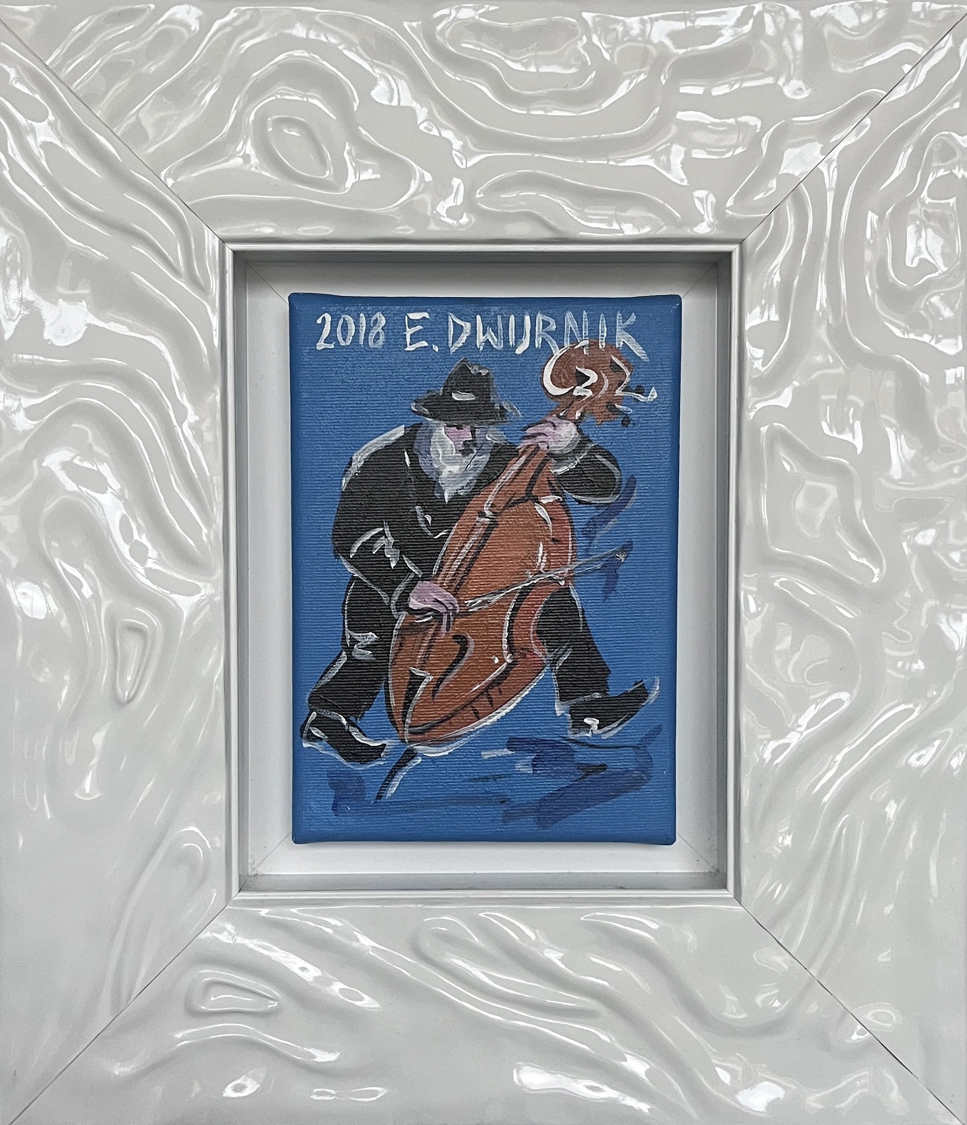 Edward Dwurnik ( 1943 - 2018 ), Kontrabasista, 2018 - Aukcja internetowa / Licytacja online ...