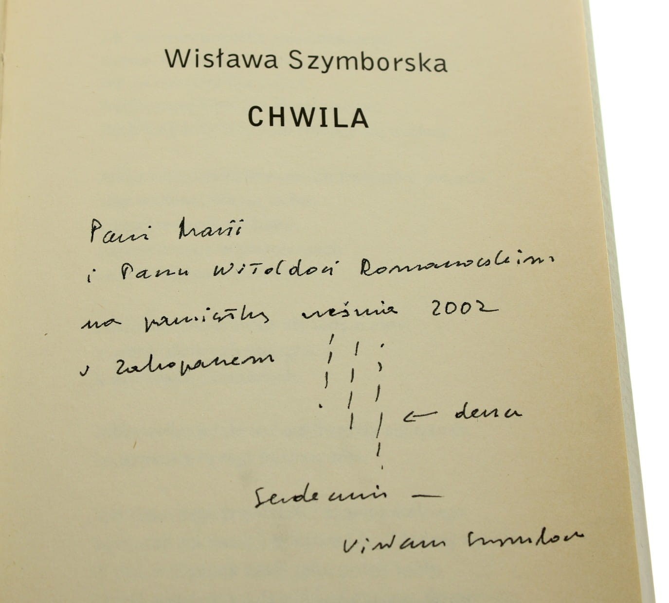 Chwila Wisława Szymborska [AUTOGRAF / 2002] - Aukcja internetowa ...