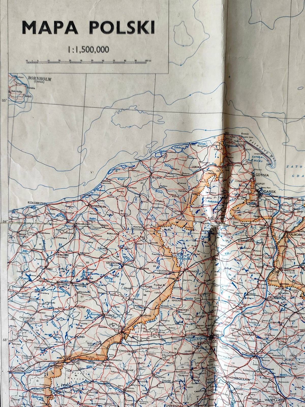 Duża mapa Polski - Wojskowy Instytut Geograficzny - Wydanie Edinburgh ...
