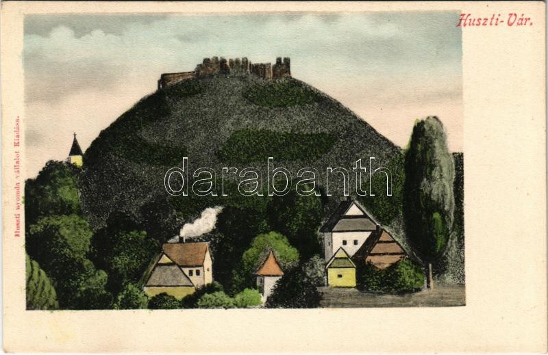 Huszt, Chust, Khust; vár. Huszti nyomda vállalatok kiadása / hrad ...