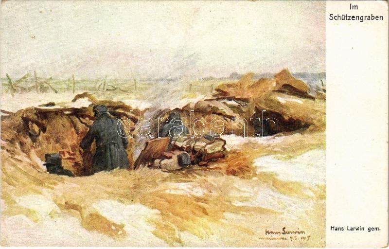 Im Schützengraben. Offizielle Karte für Rotes Kreutz Kriegsfürsorgeamt ...