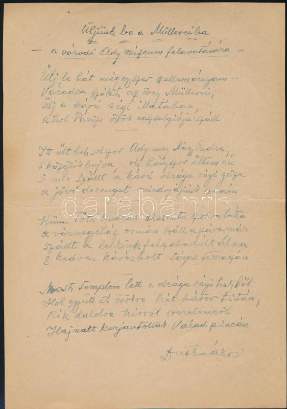 Dutka Ákos (1881-1972) költő, író Üljünk be a Müllereiba - A várady Ady ...