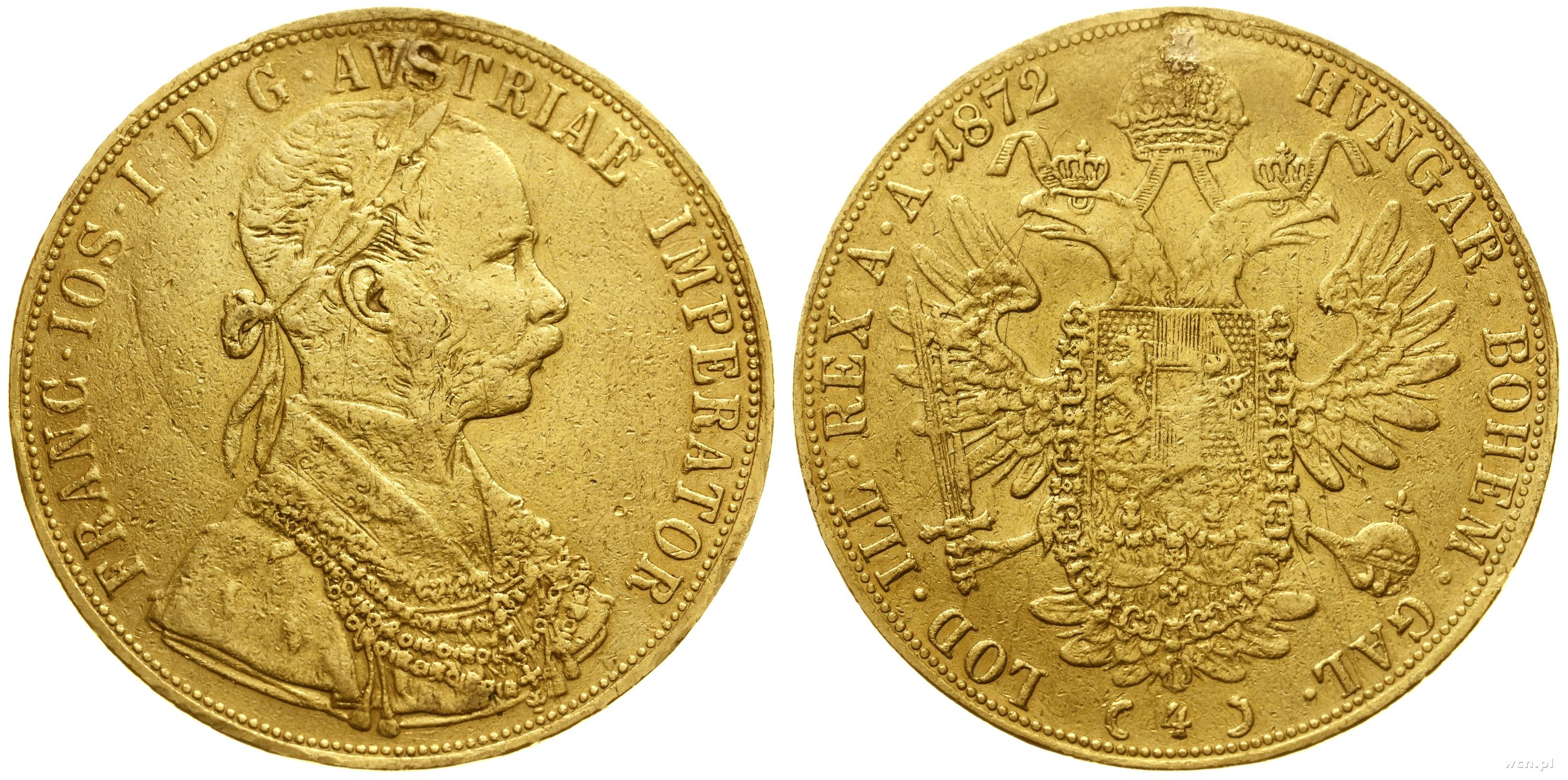 Austria, czworak (4 dukaty), 1872, Wiedeń - Aukcja internetowa ...