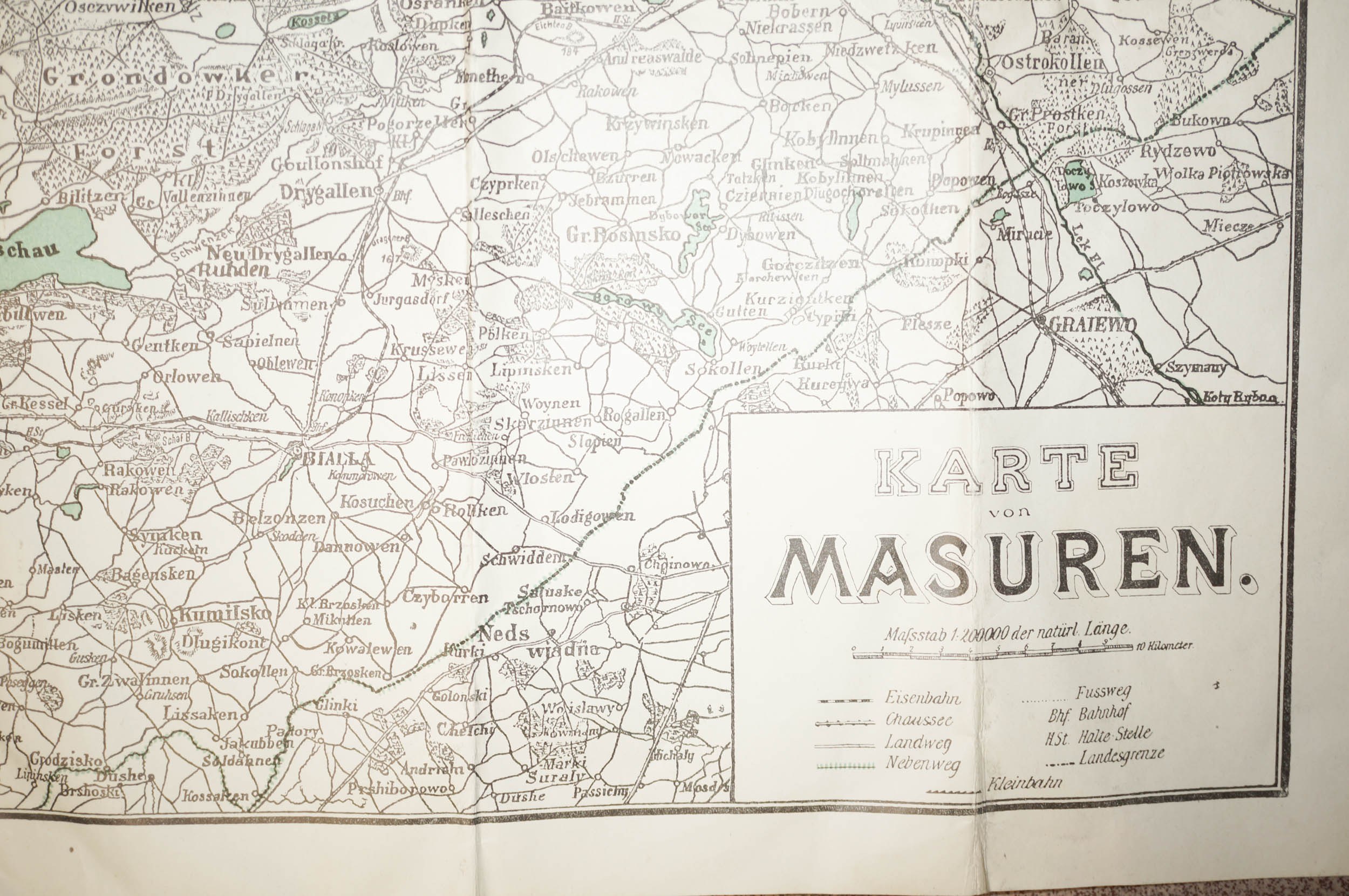 MAZURY - Karte von Masur / Mapa Mazur do przewodnika A. Hensels'a po ...