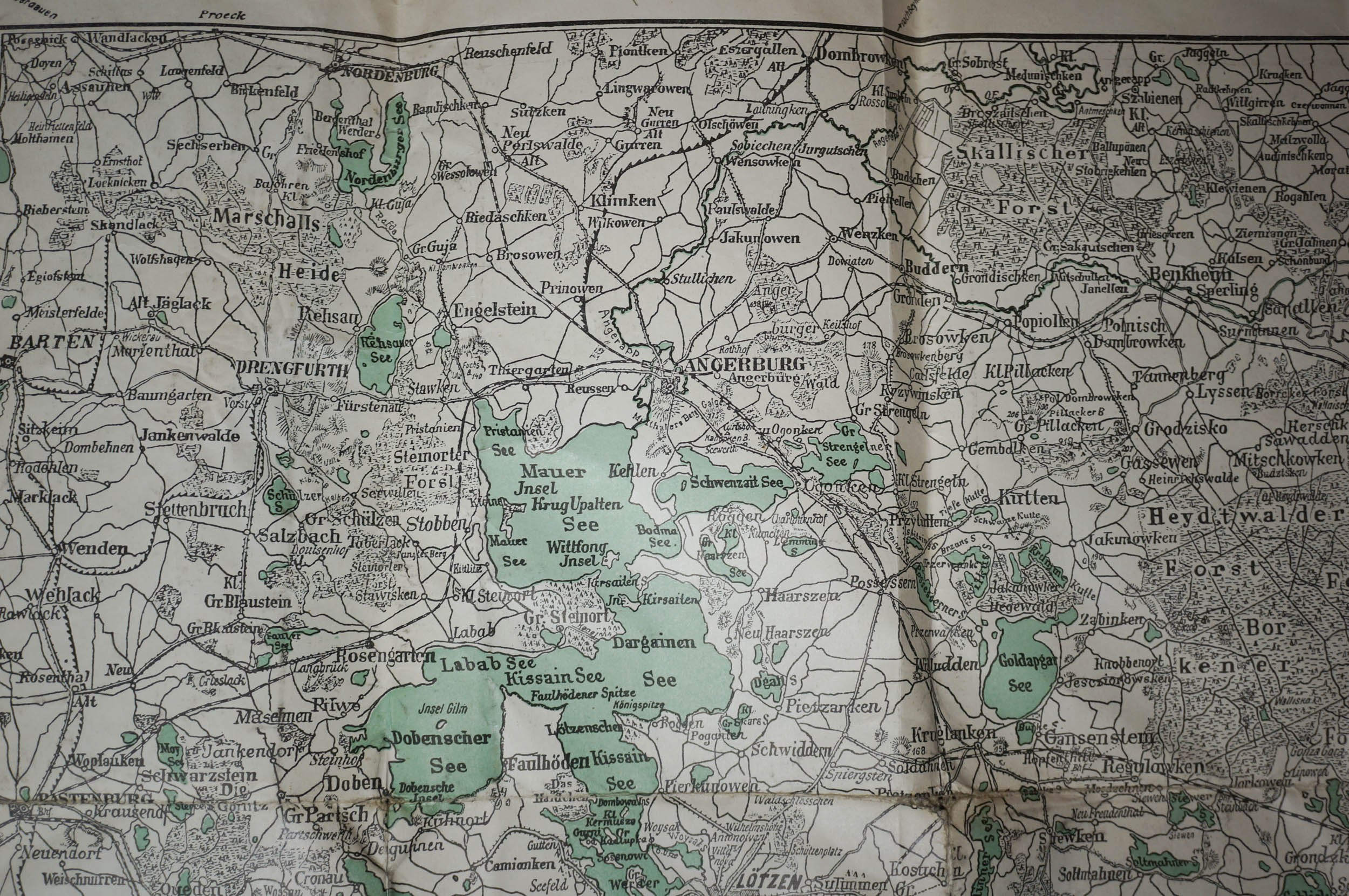 MAZURY - Karte von Masur / Mapa Mazur do przewodnika A. Hensels'a po ...