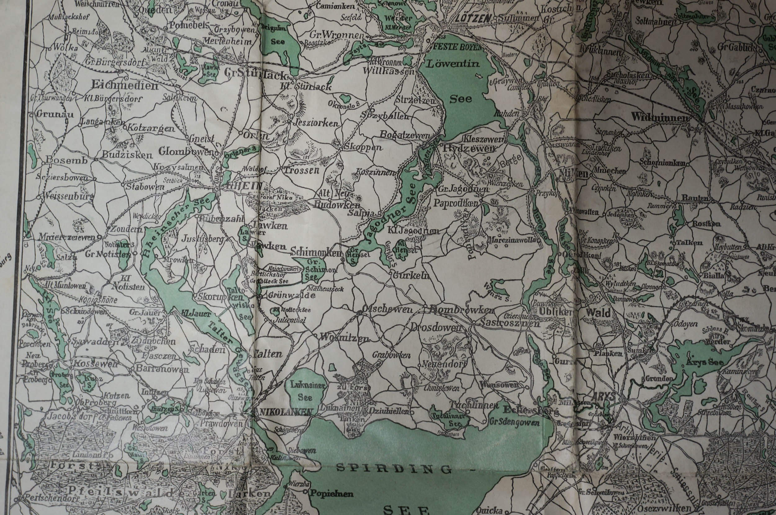 MAZURY - Karte von Masur / Mapa Mazur do przewodnika A. Hensels'a po ...