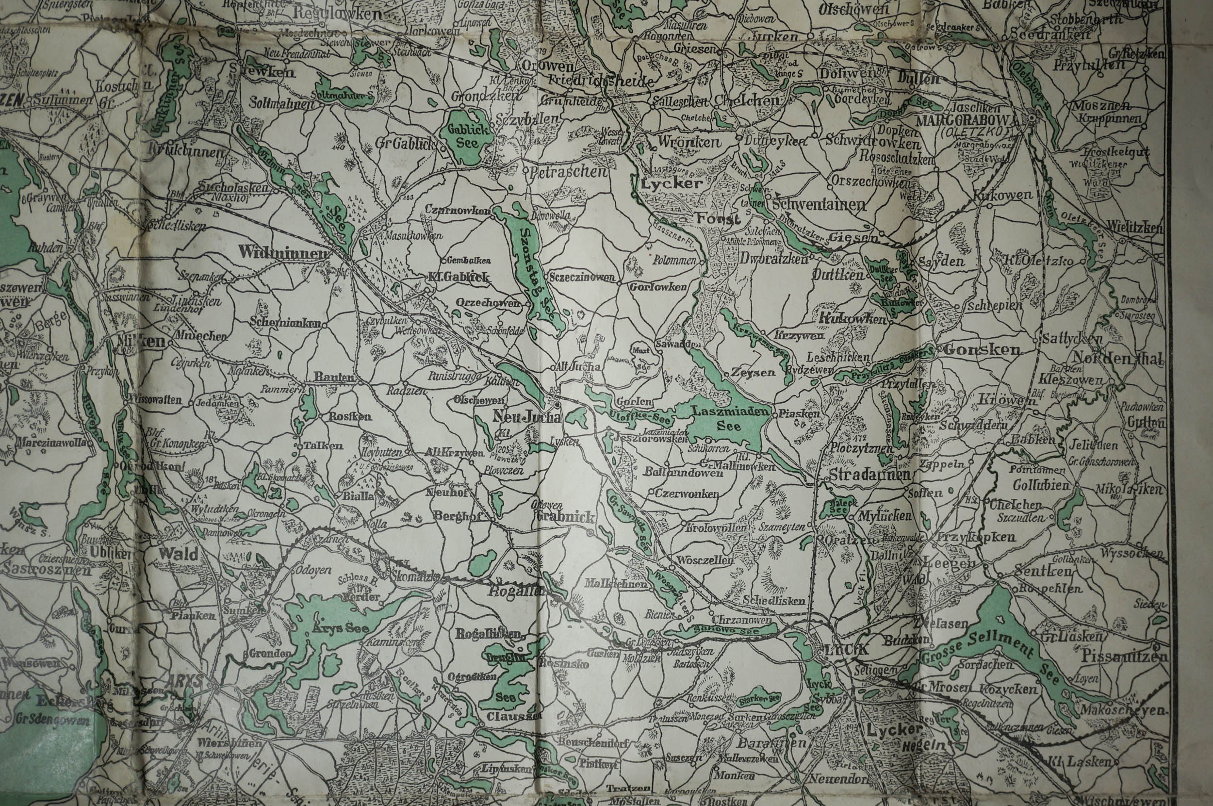 MAZURY - Karte von Masur / Mapa Mazur do przewodnika A. Hensels'a po ...