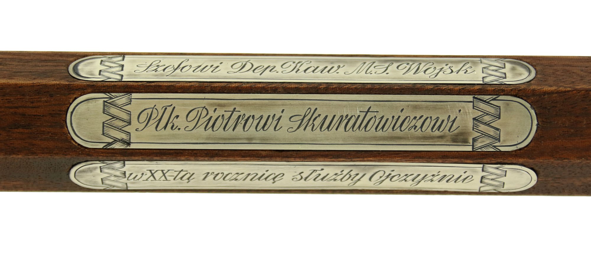 II RP, Piernacz - buzdygan honorowy, z dedykacją dla płk. Piotra ...