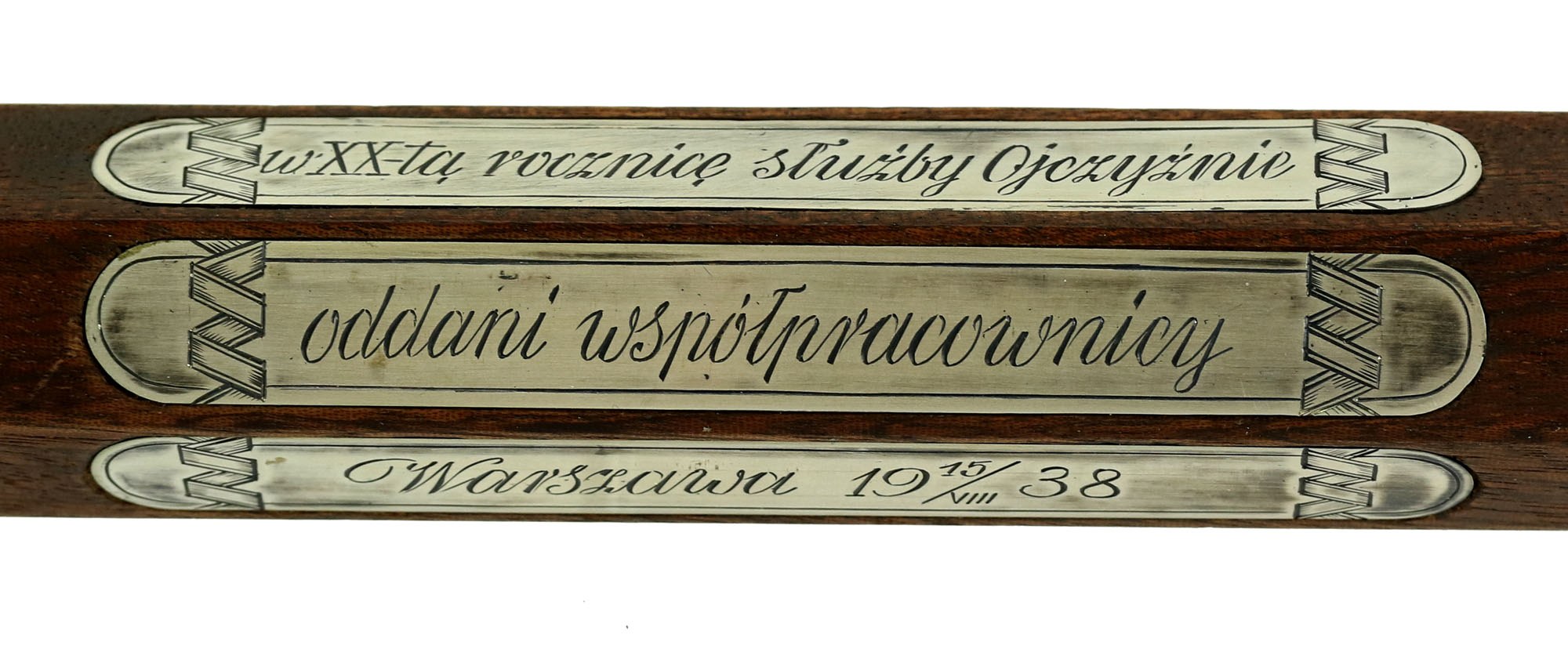 II RP, Piernacz - buzdygan honorowy, z dedykacją dla płk. Piotra ...