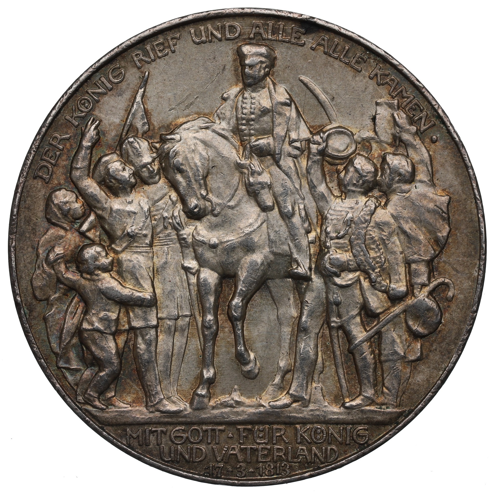 Niemcy, Prusy, 3 marki 1913 - 100 lat wiktorii lipskiej - Aukcja internetowa / Licytacja online ...