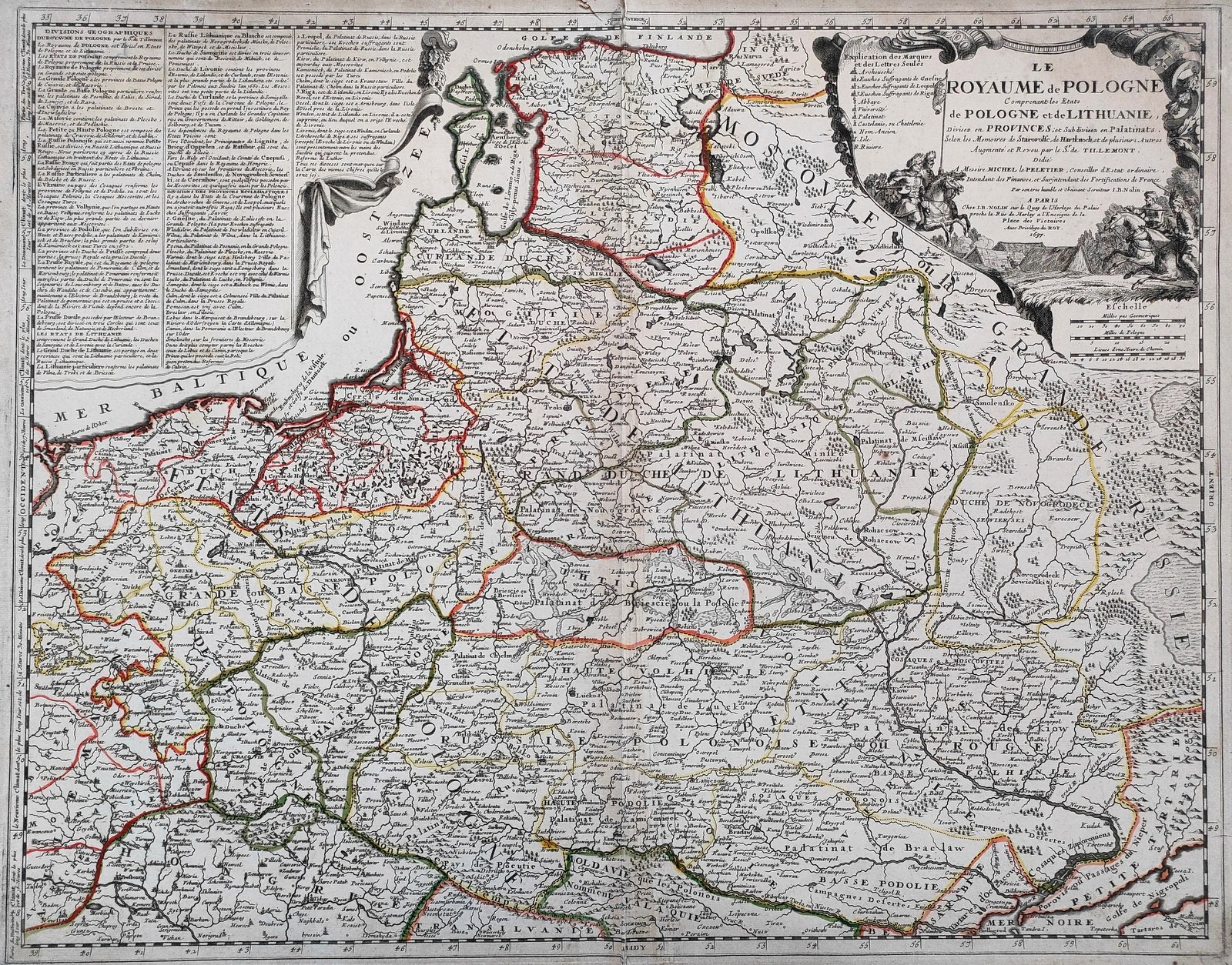 Map of the Kingdom of Poland and Lithuania from 1697 [Jean Nicolas de ...