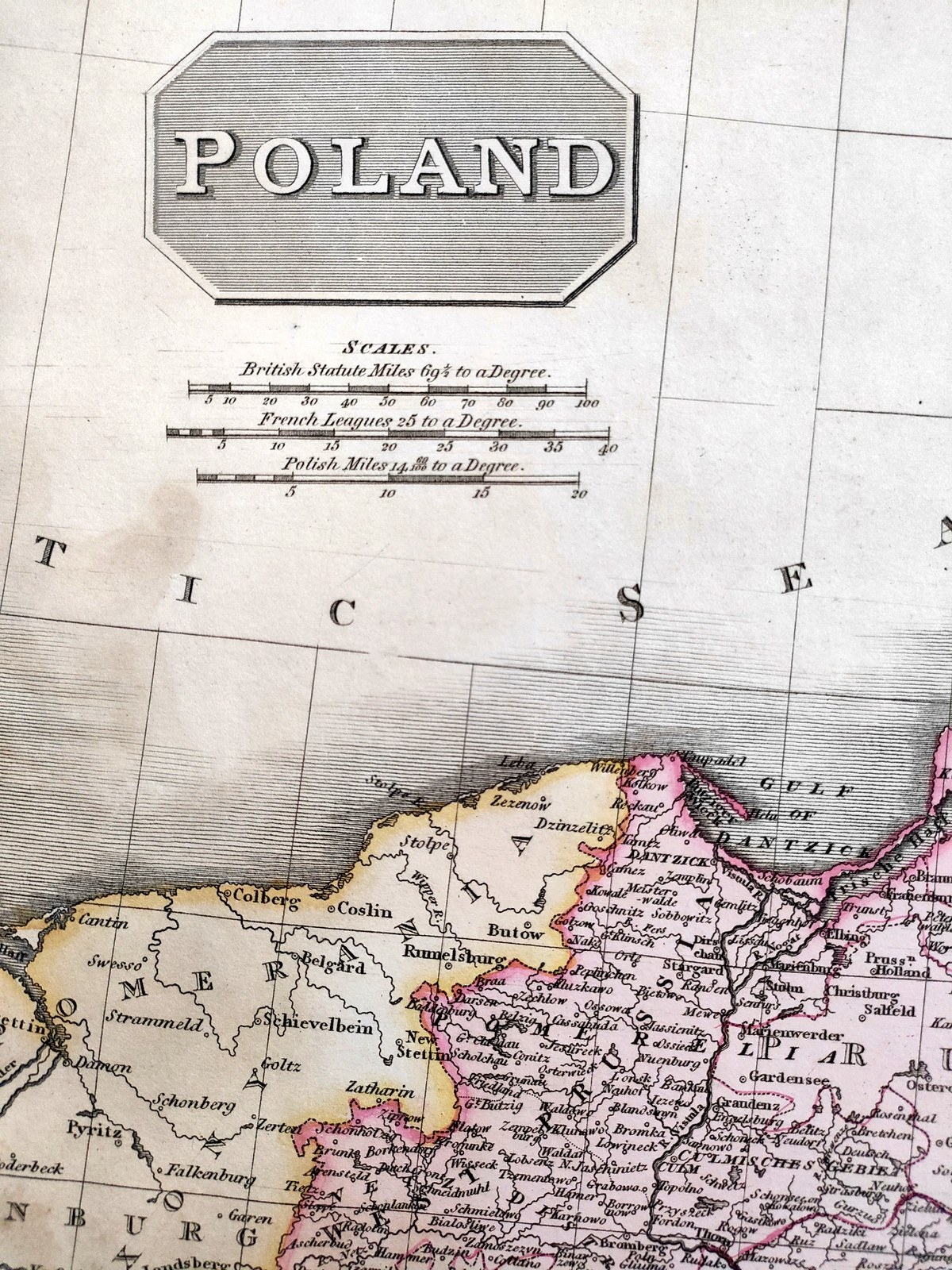 Mapa Polski - z rozbiorowym podziałem terytorium Rzeczypospolitej ...