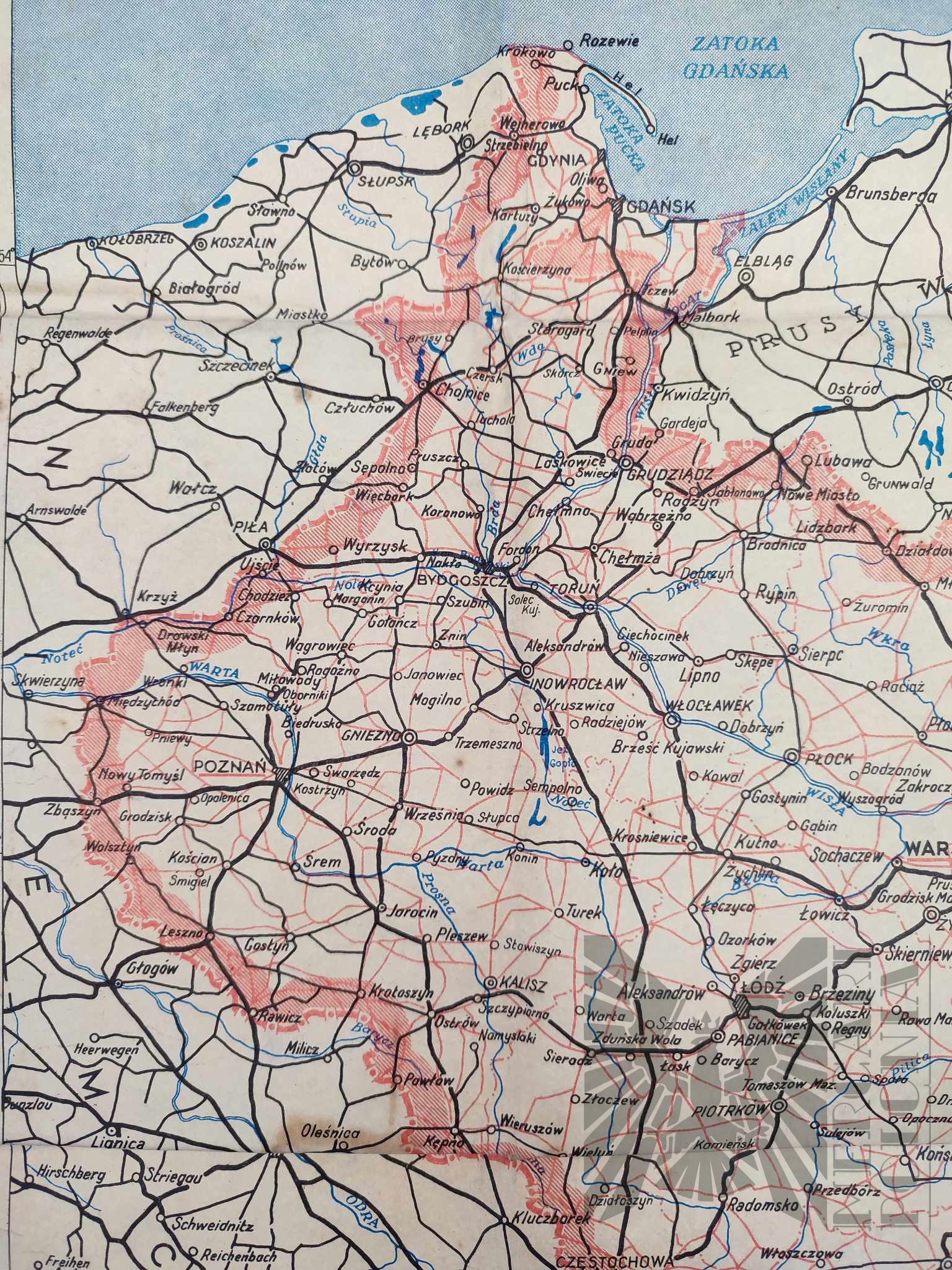 PSZnZ Mapa Polski 1944 Armia Polska 12 Kompania Geograficzna - Aukcja ...