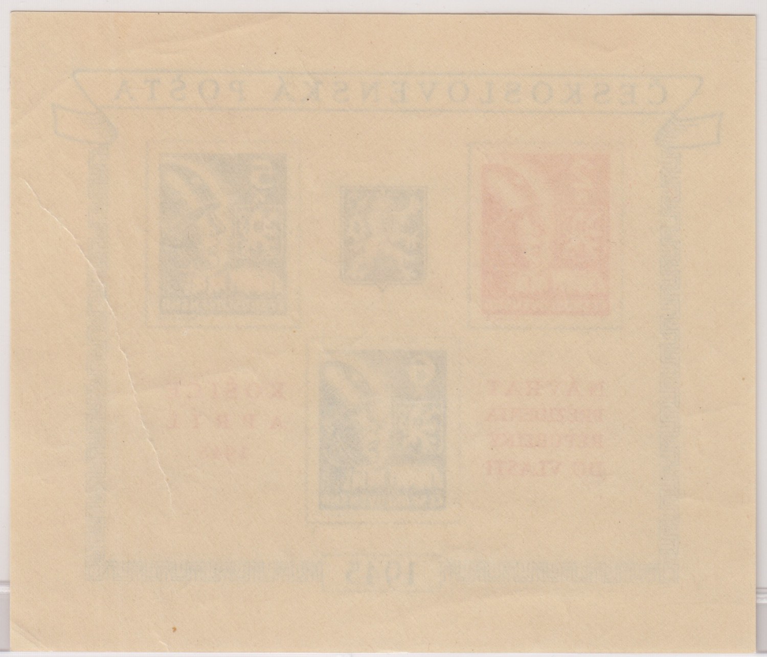 Czechoslovakia Stamp block - 1945, Miniature Sheet - Online auction ...