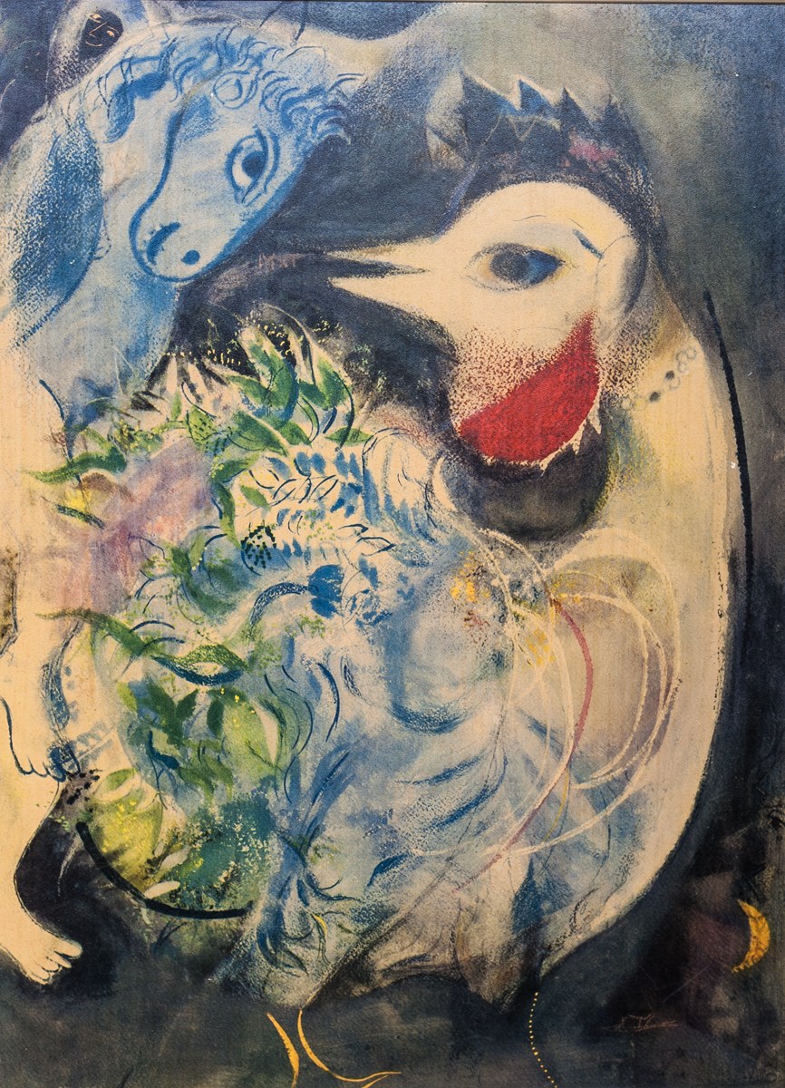 Marc CHAGALL (1887 - 1985), Jednorożec i kogut, ok. 1950 - Aukcja ...