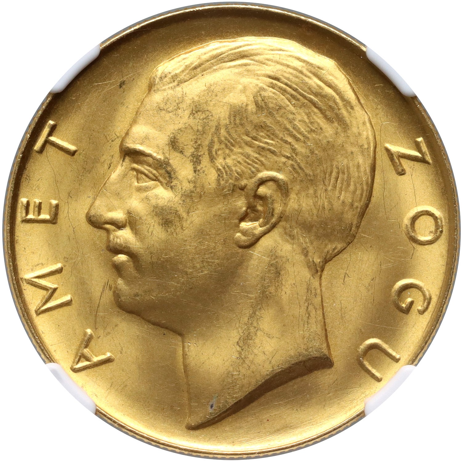 Albania, Amet Zogu, 100 Franga Ari 1927 R, Rome - Aukcja internetowa ...