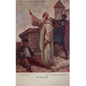 Pocztówka vintage z reprodukcją: Adam Setkowicz, Ksiądz Kordecki ...