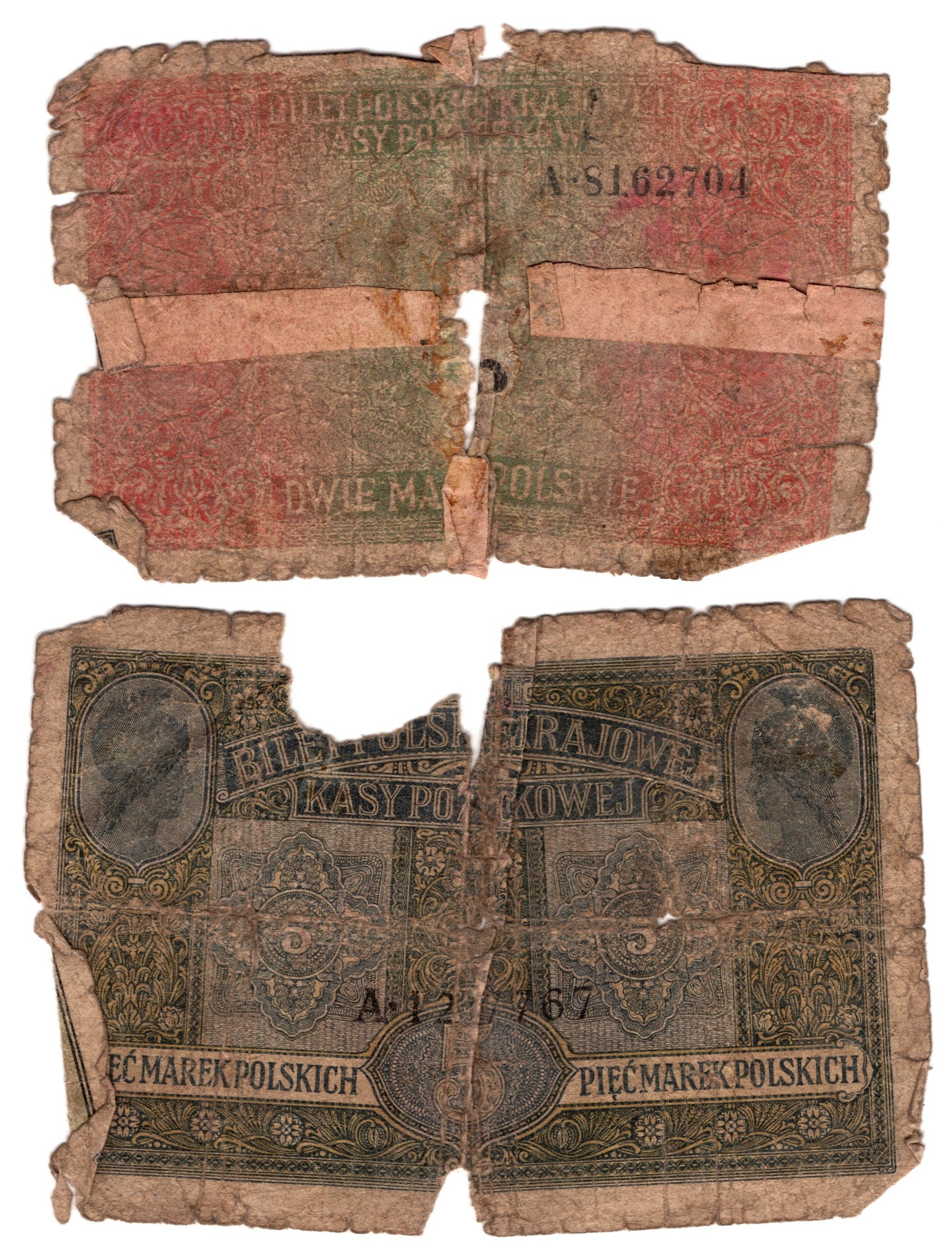 2 marki polskie 1916 oraz 5 marek polskich 1916 - set 2 sztuk - Aukcja ...