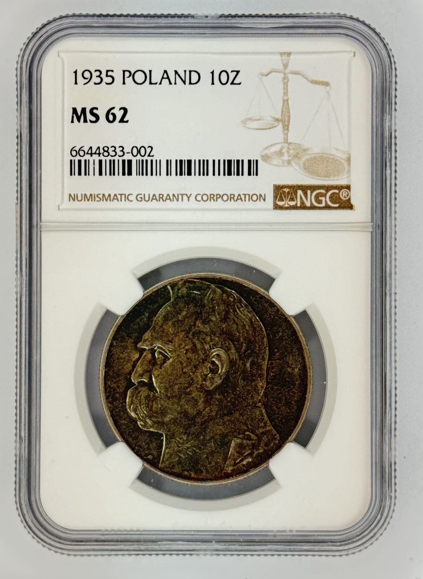 10 złotych 1935 Józef Piłsudski - NGC MS 62 - Aukcja internetowa / Licytacja online - Cena - OneBid