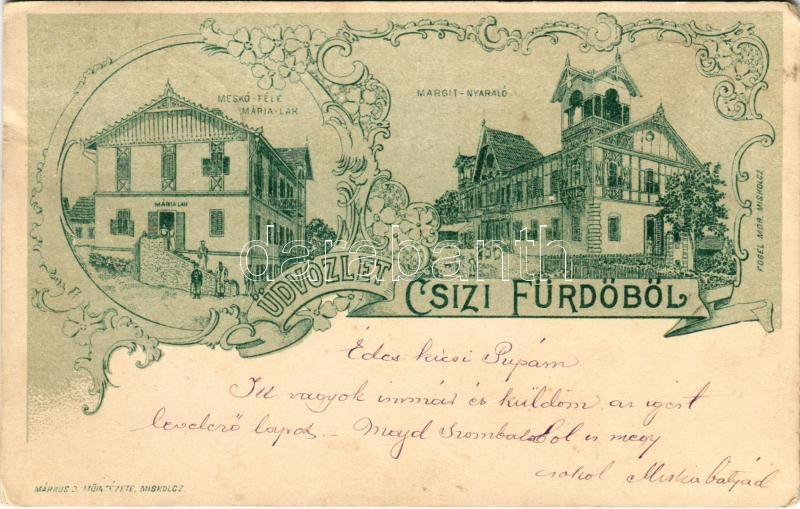 1899 (Vorläufer) Csízfürdő, Kúpele Ciz; Meskó-féle Mária lak, Margit ...