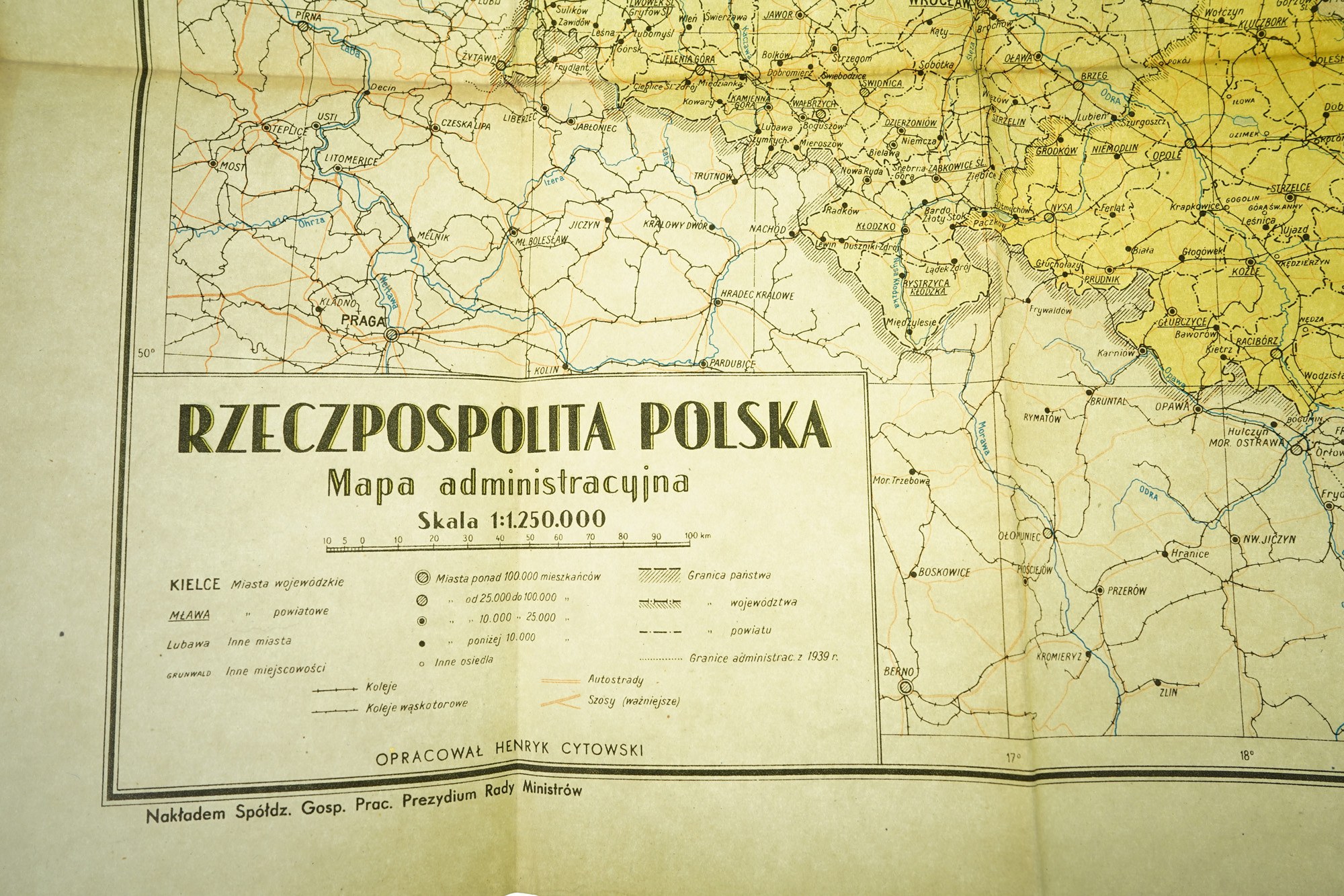 Mapa administracyjna Rzeczpospolita Polska, 1946r (540) - Aukcja internetowa / Licytacja online ...