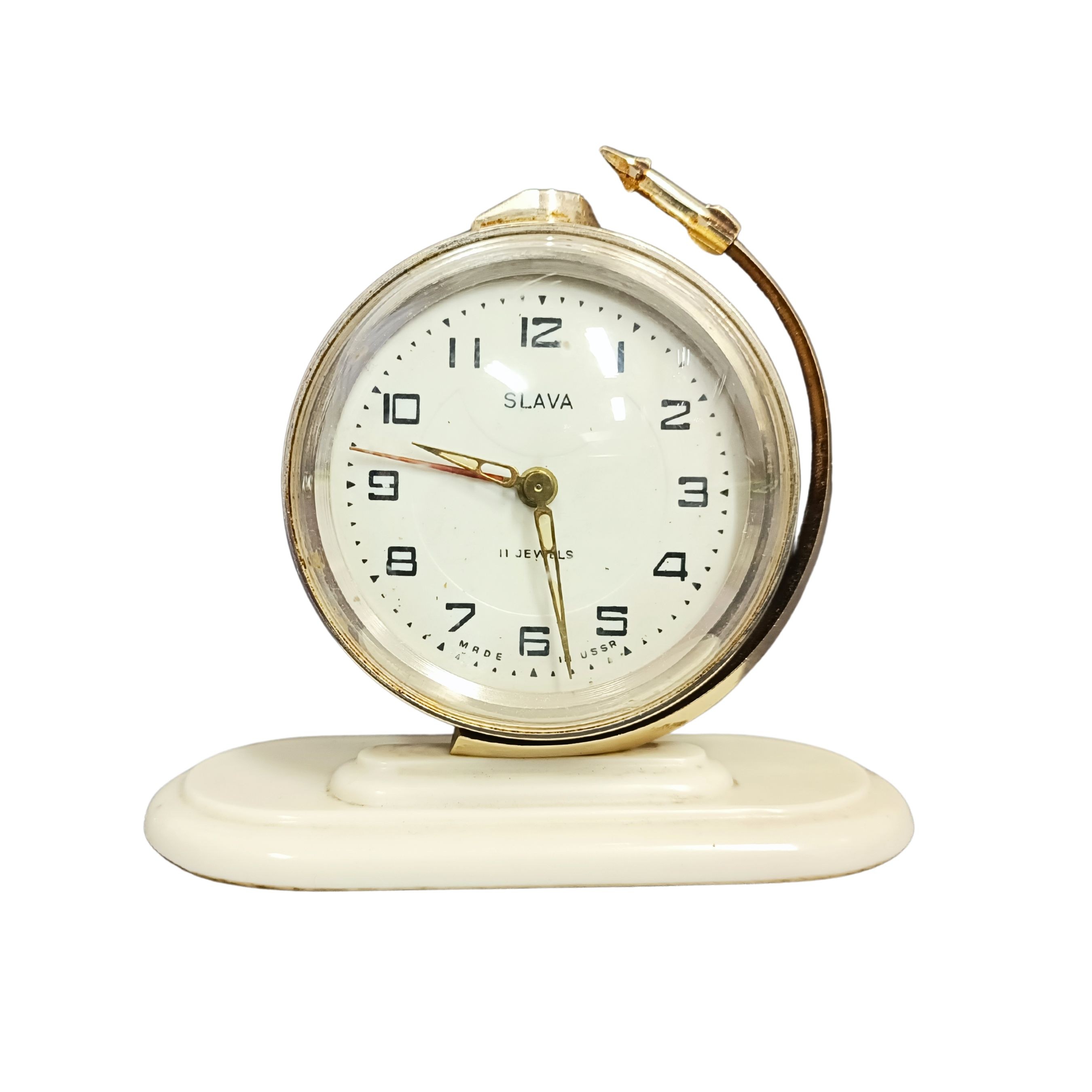 Zegar stojący / budzik SLAVA, model Rakieta / Wostok 1 w hołdzie ...