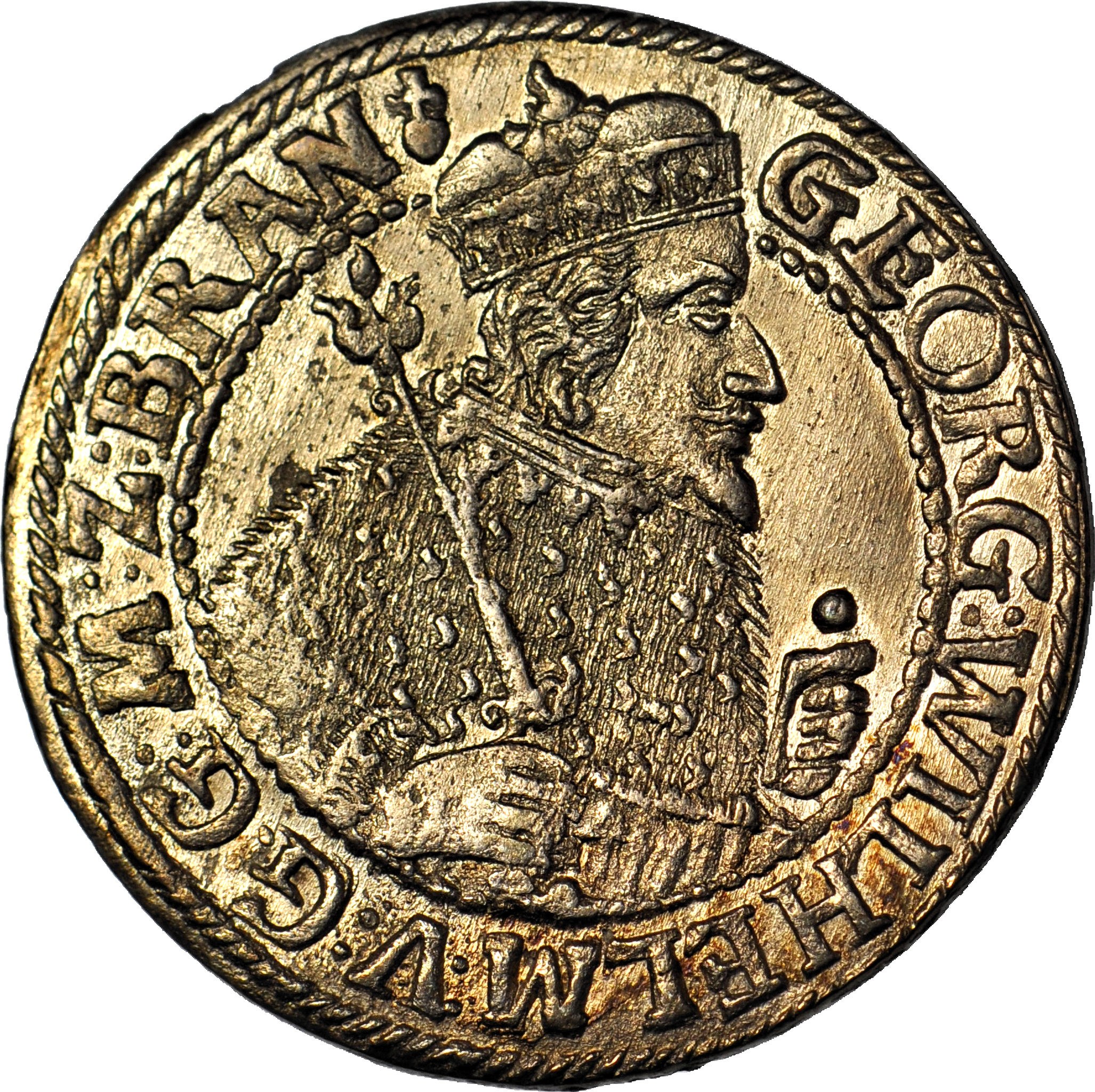 Lenne Prusy Książęce, Jerzy Wilhelm, Ort 1622, Królewiec, w płaszczu ...