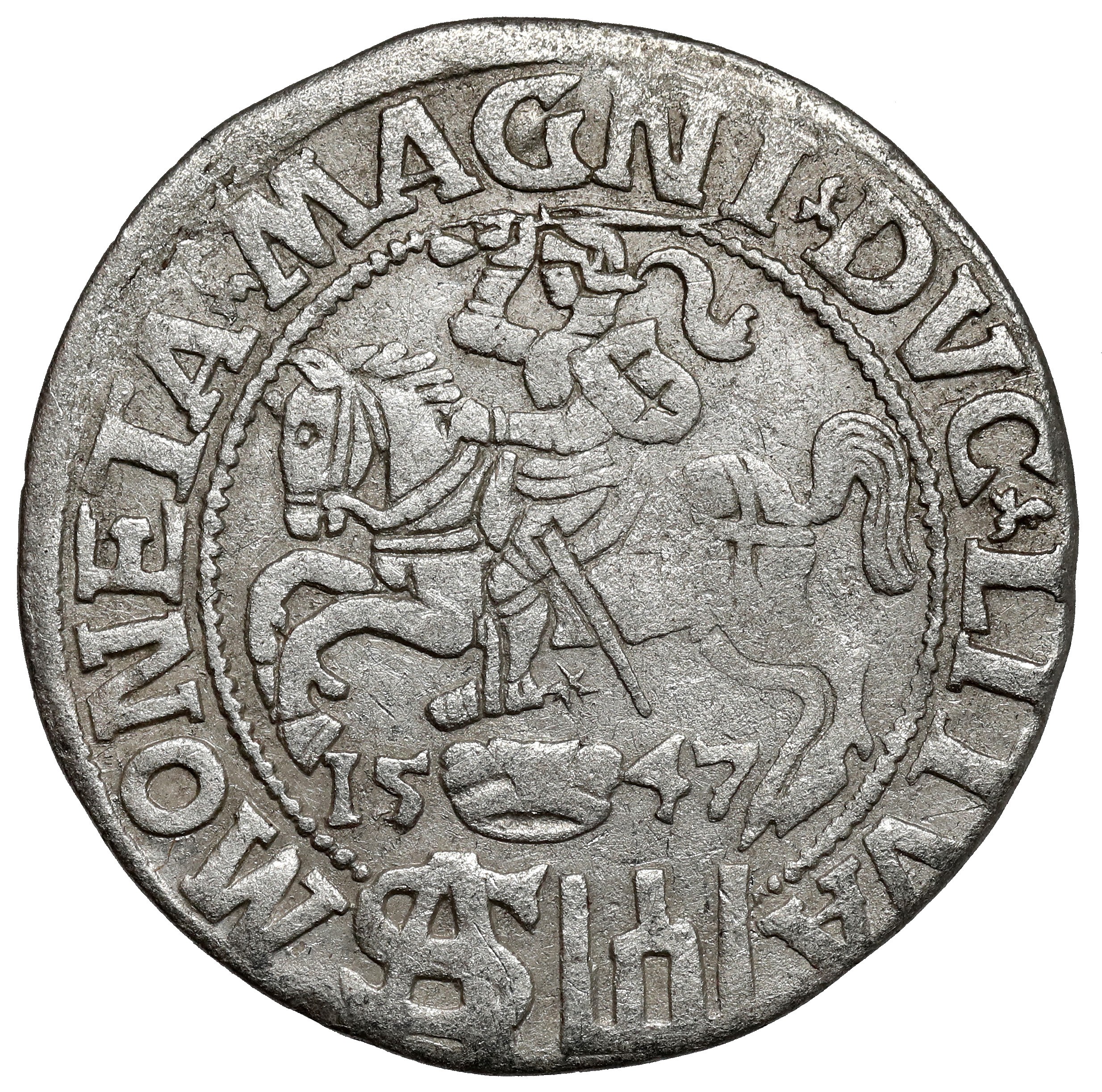 Zygmunt II August, Grosz na stopę polską 1547, Wilno - Aukcja ...