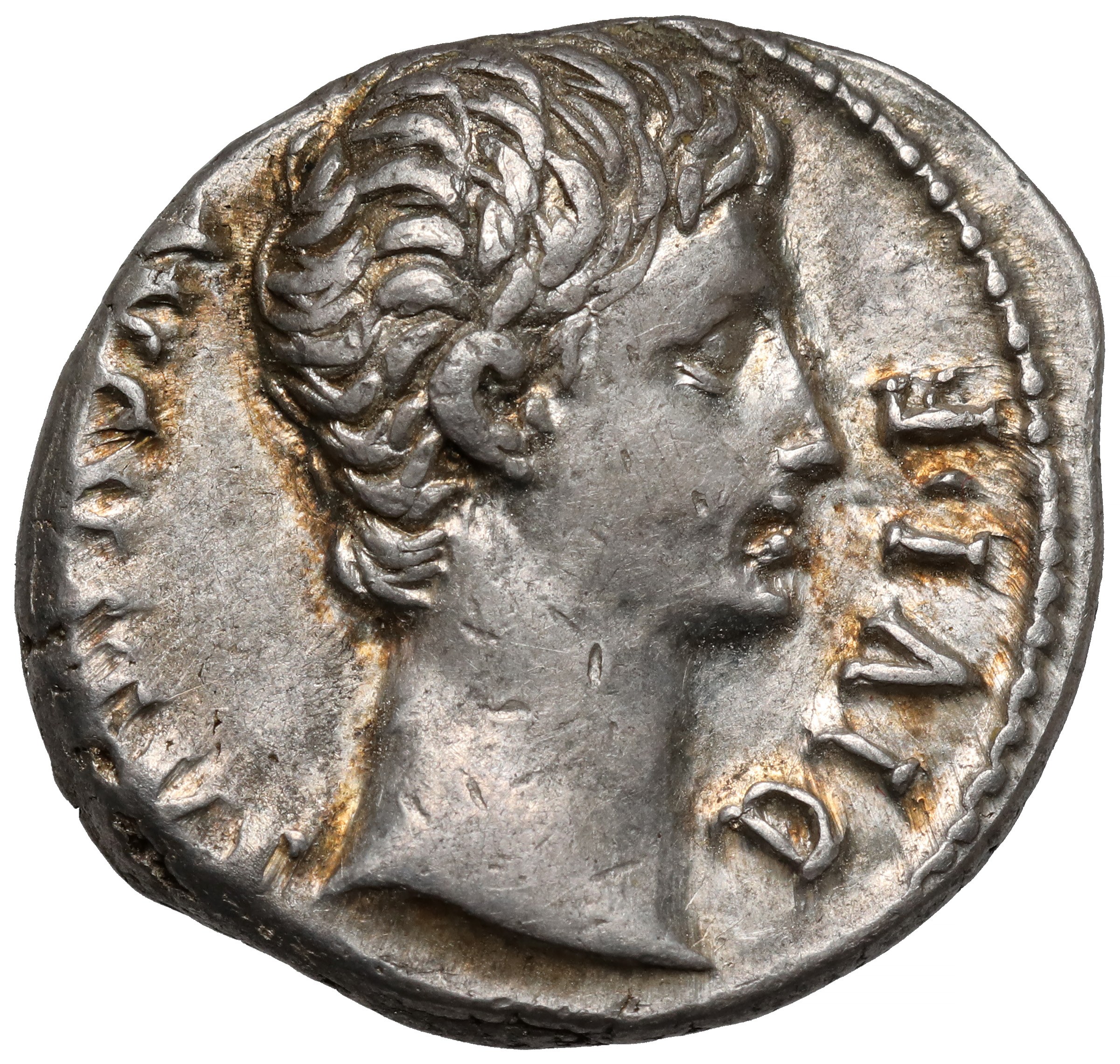 Oktawian August (27 p.n.e.-14 n.e.) Denar, Lugdunum - Akcjum - Aukcja ...