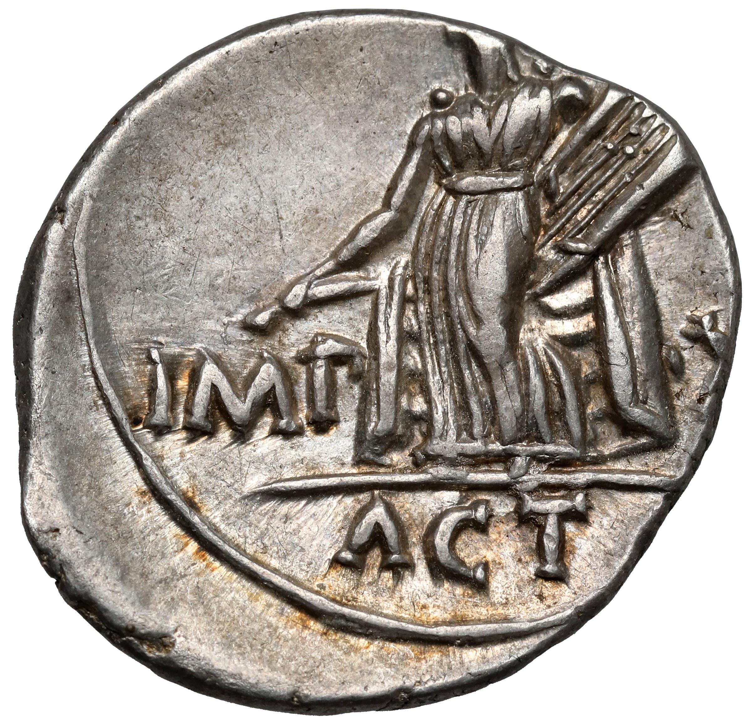 Oktawian August (27 p.n.e.-14 n.e.) Denar, Lugdunum - Akcjum - Aukcja ...