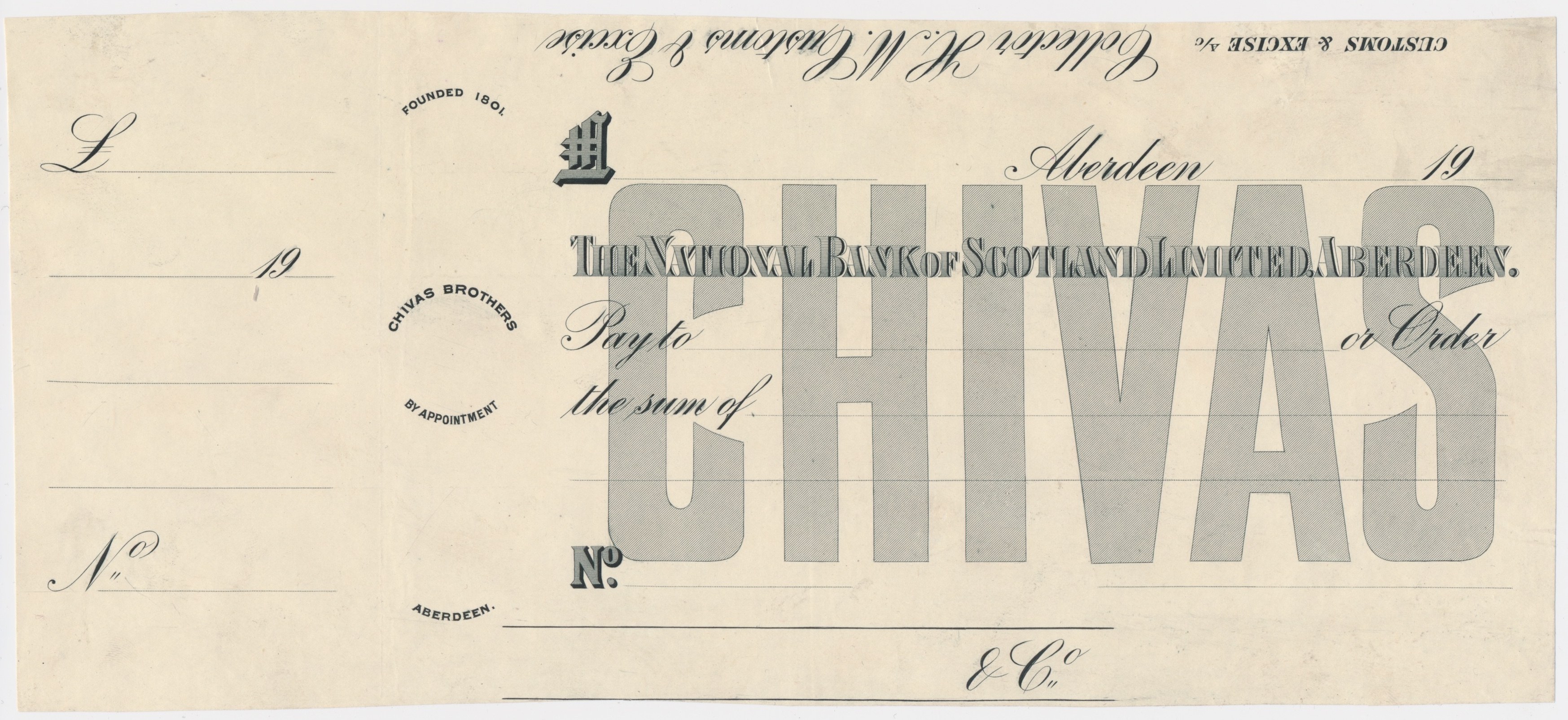 Scotland, Bank of Scotland - unfinished printing of check - Aukcja ...