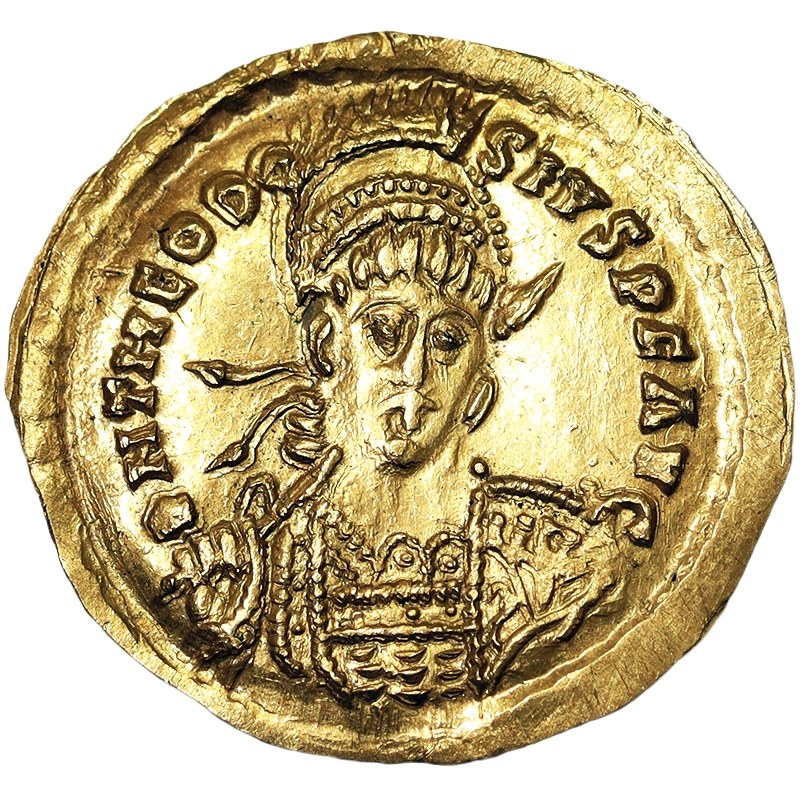 Monety rzymskie, Imperium, Teodozjusz II (402-450 n.e.), Solidus n.d. (ok. 441-450 n.e ...