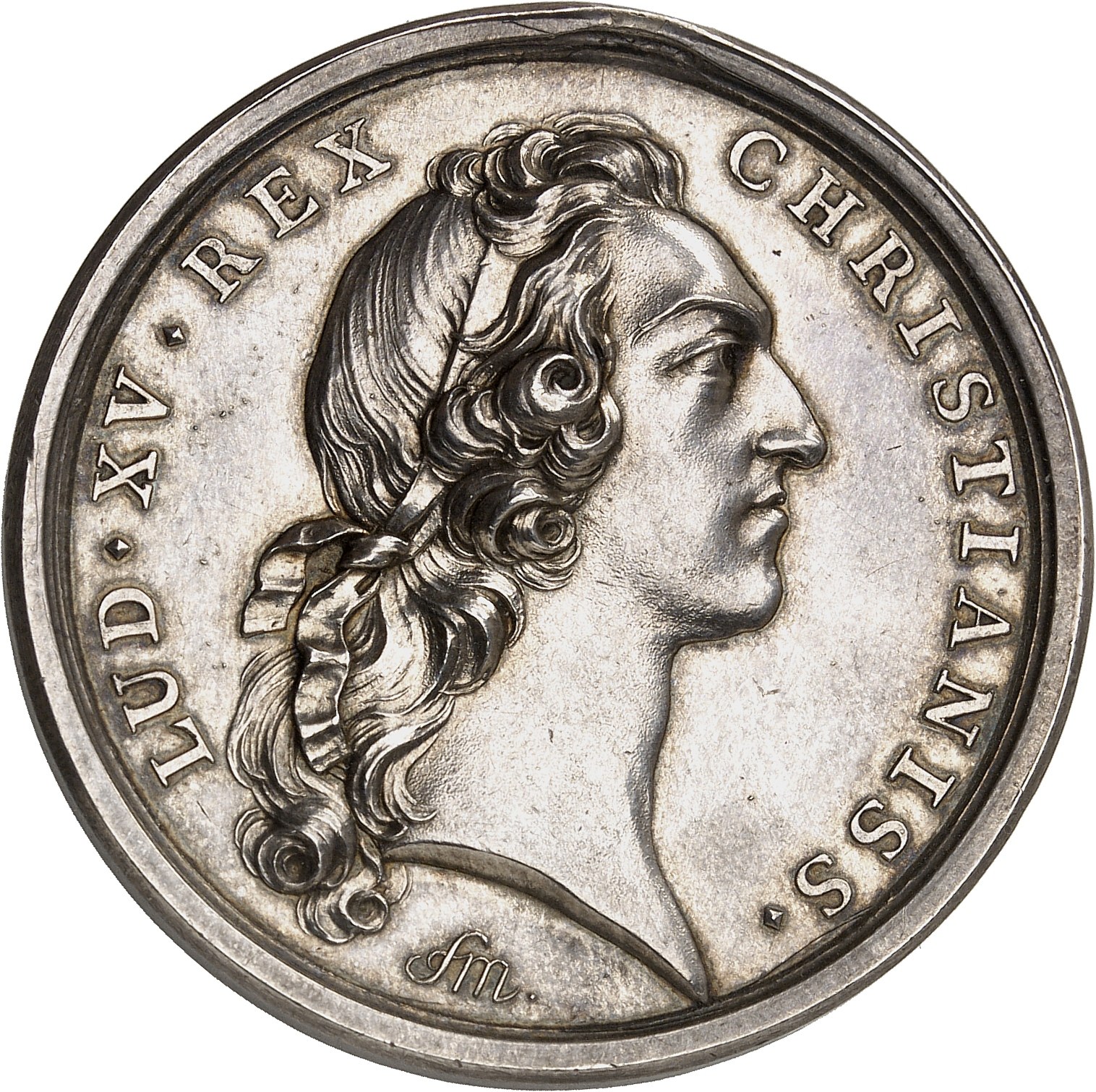 Ludwik XV (1715-1774). Medal, bitwa pod Fontenoy, autorstwa F. Marteau ...