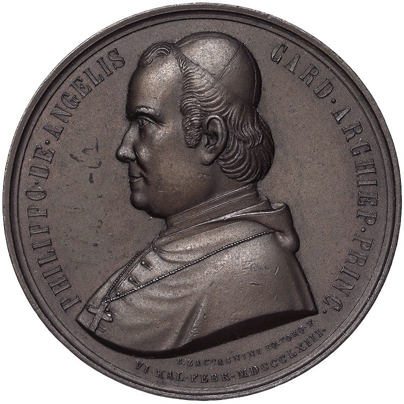 Rzym, kardynał Filippo de Angelis (1839-1877), medal 1863, rzadki - Aukcja internetowa ...