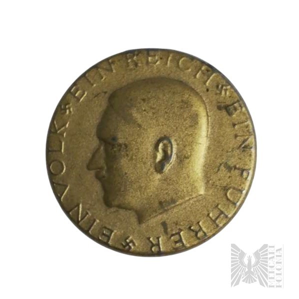 III Rzesza, 1938 r. - Wpinka Adolf Hitler Winterhilfswerk Abzeichen ...