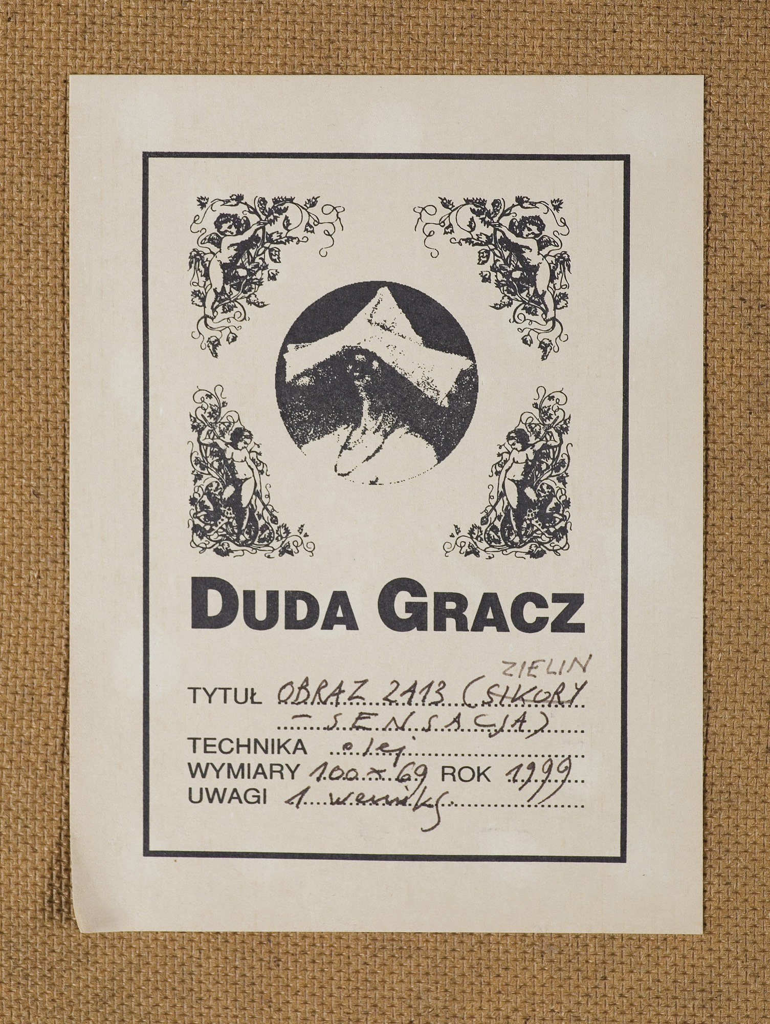 Jerzy Duda Gracz, ZIELIN - SENSACJA, 1999 - Aukcja internetowa ...