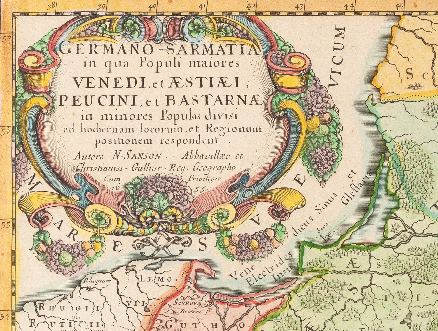Nicolas Sanson (1660 - 1667 ), Mapa Polski (Germano-Sarmatia in qua ...