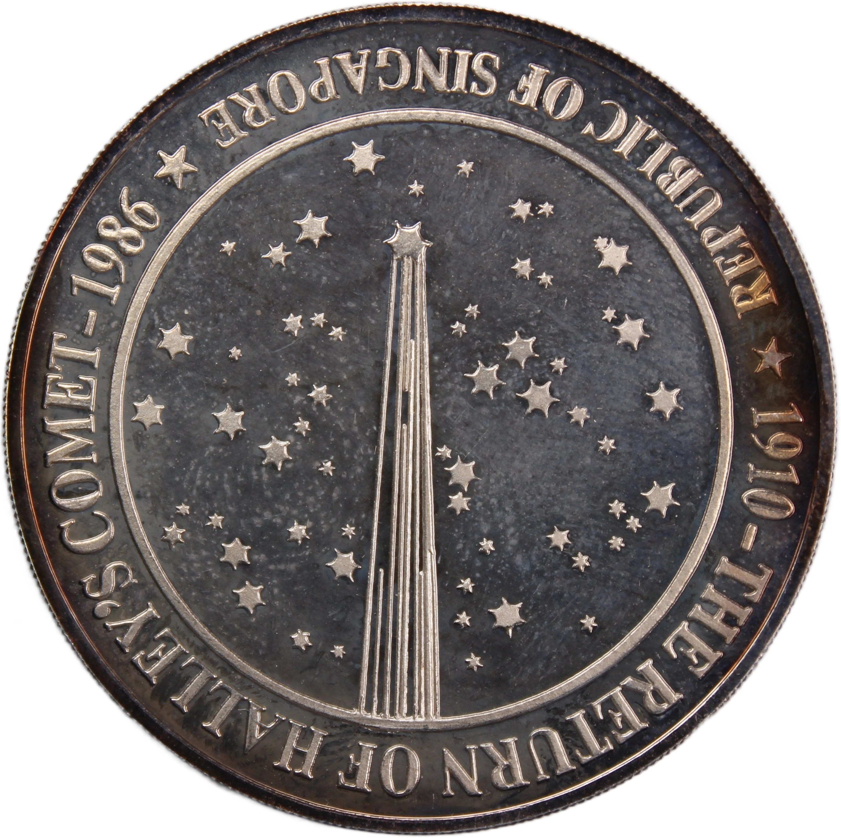 Singapur 'The Return of Halleys Comet' 1 oz Proof Medal 1986 Silver - Aukcja internetowa ...