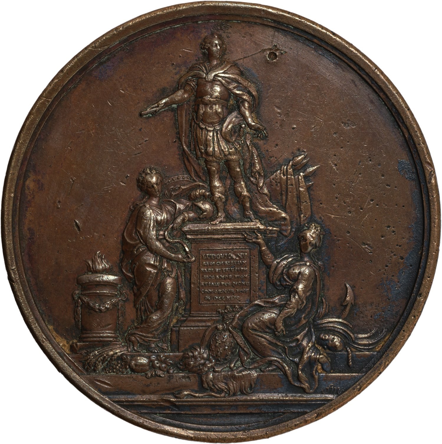 Francja, Ludwik XV (1715 - 1774). Medal 1744, inauguracja... - Aukcja ...