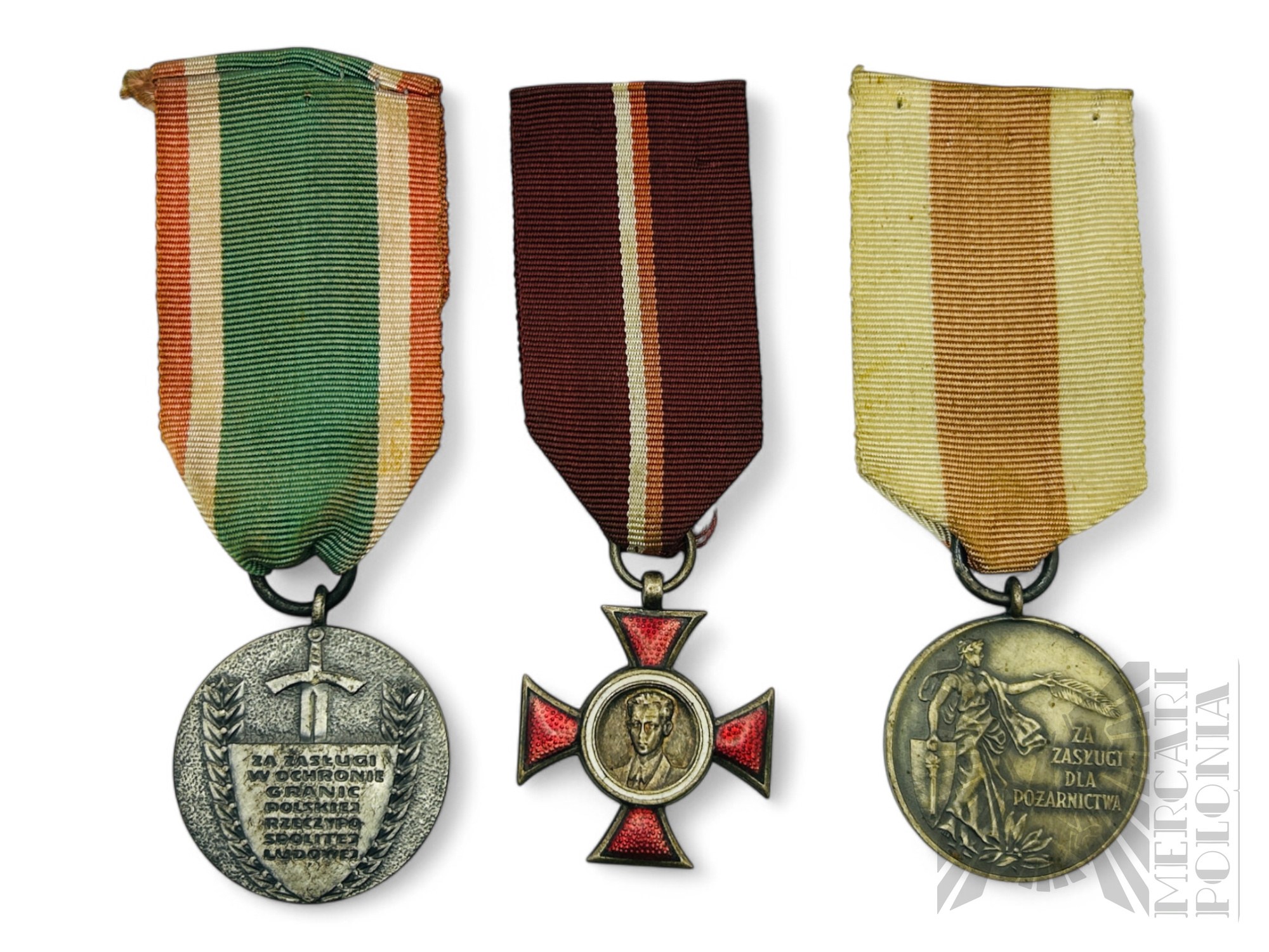 PRL - Trzy Medale: Odznaka „Za Zasługi w Obronie Granic PRL”, Odznaczenie im. Janka Krasickiego ...