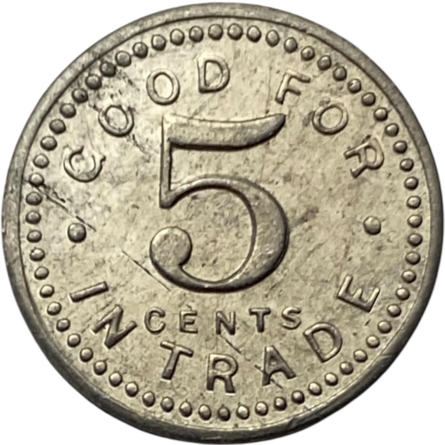 Kanada Otterville Ontario 5 centów S. Smiley Merchant Token 764-A-C ...