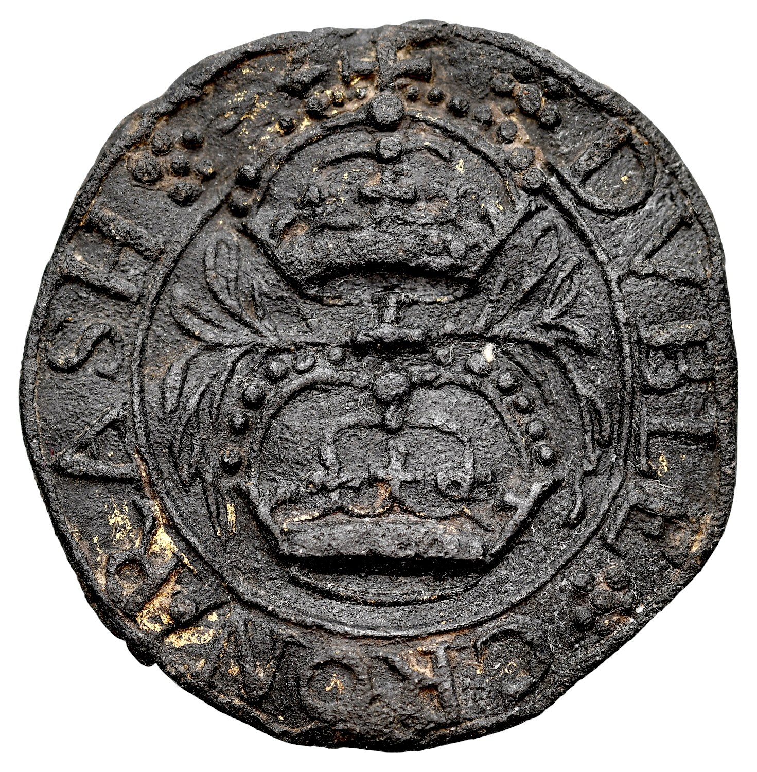 Anglia, Żeton (plomba?) bez daty - XVI w., jednostronny, A.: Dwie ...