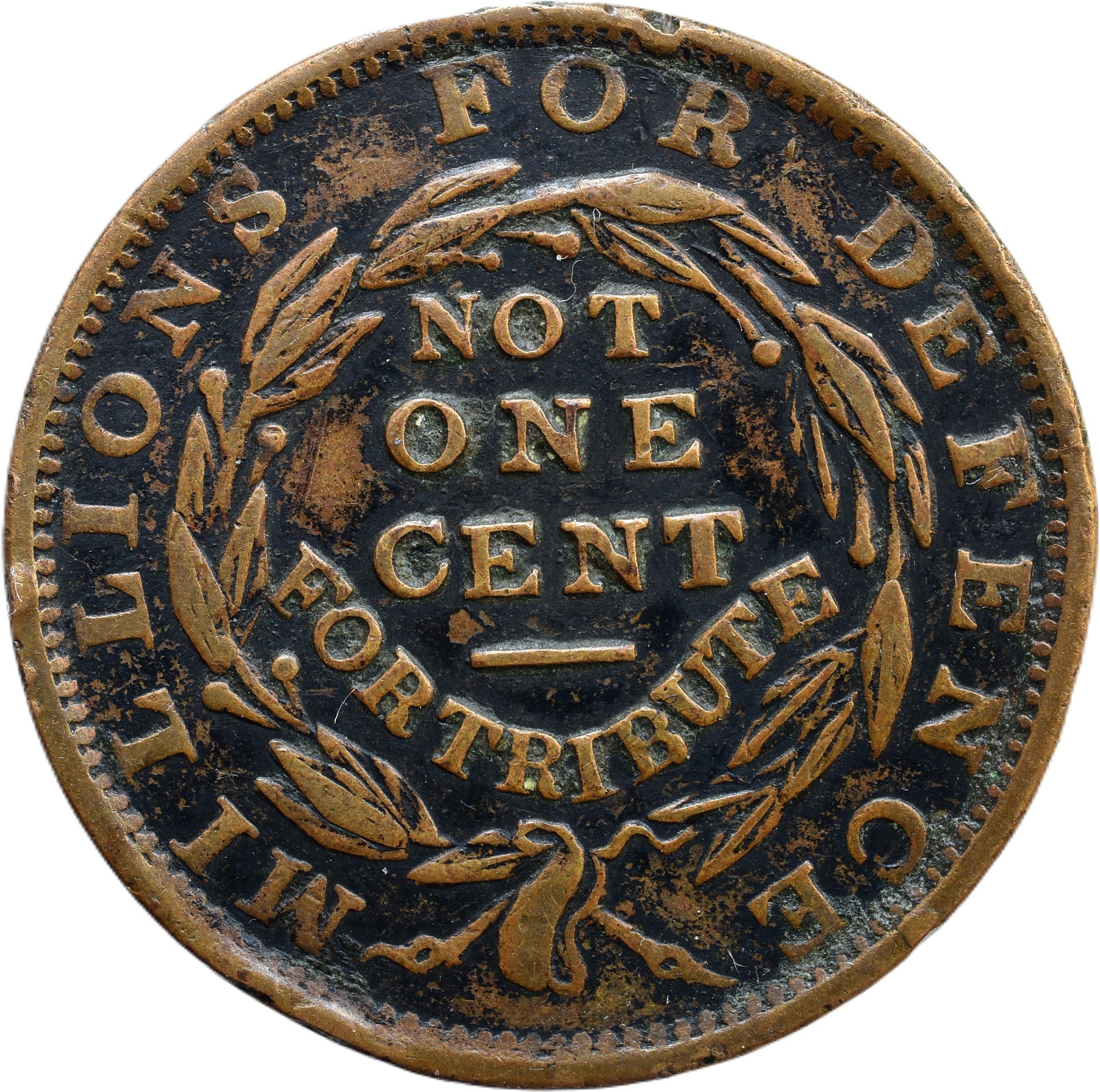 USA, Cent - Żeton Ciężkich Czasów 1837, "NOT ONE CENT FOR TRIBUTE" (Ani ...