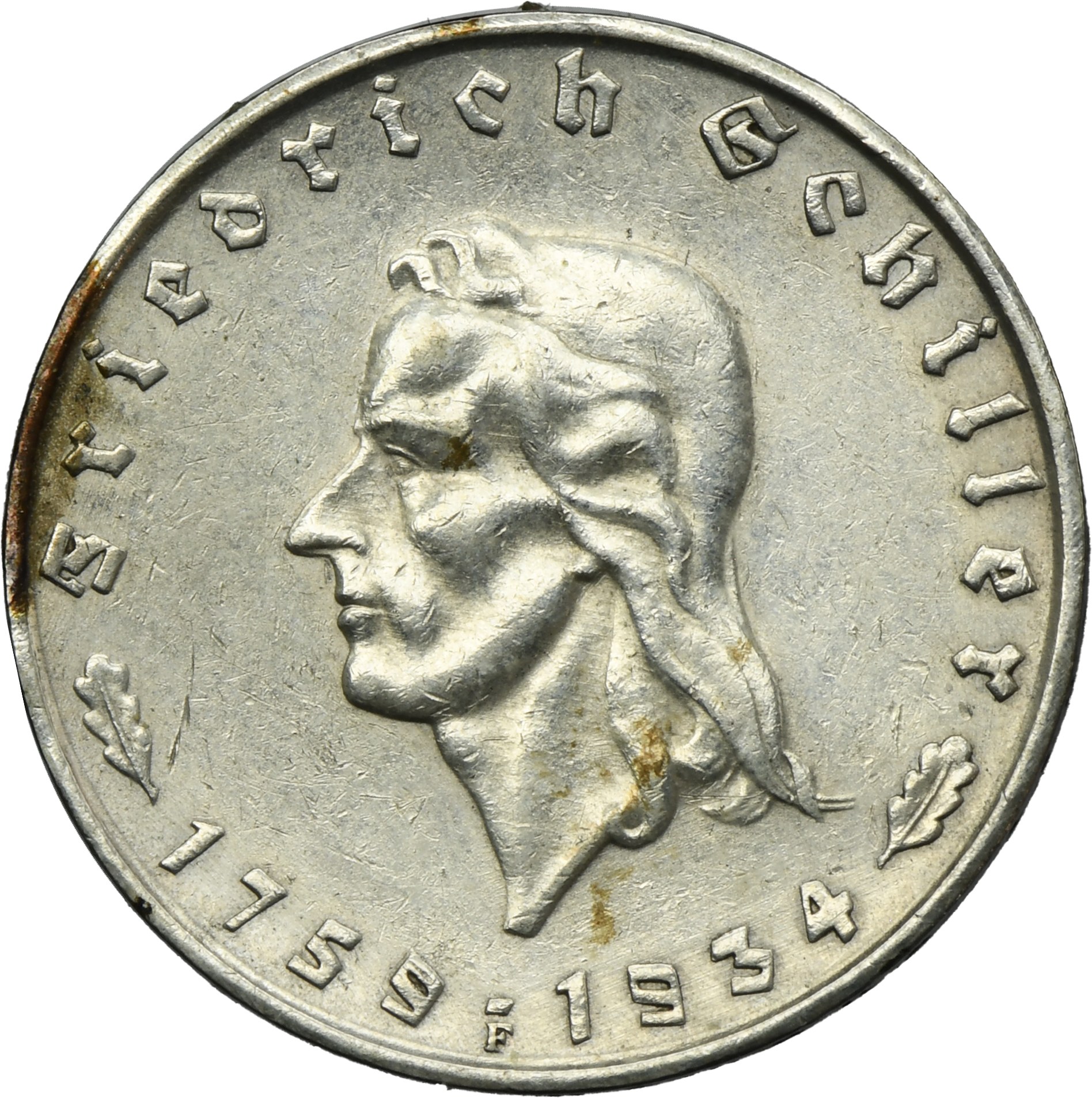 Niemcy, III Rzesza, 2 Marek Stuttgart 1934 F - Schiller - Aukcja ...