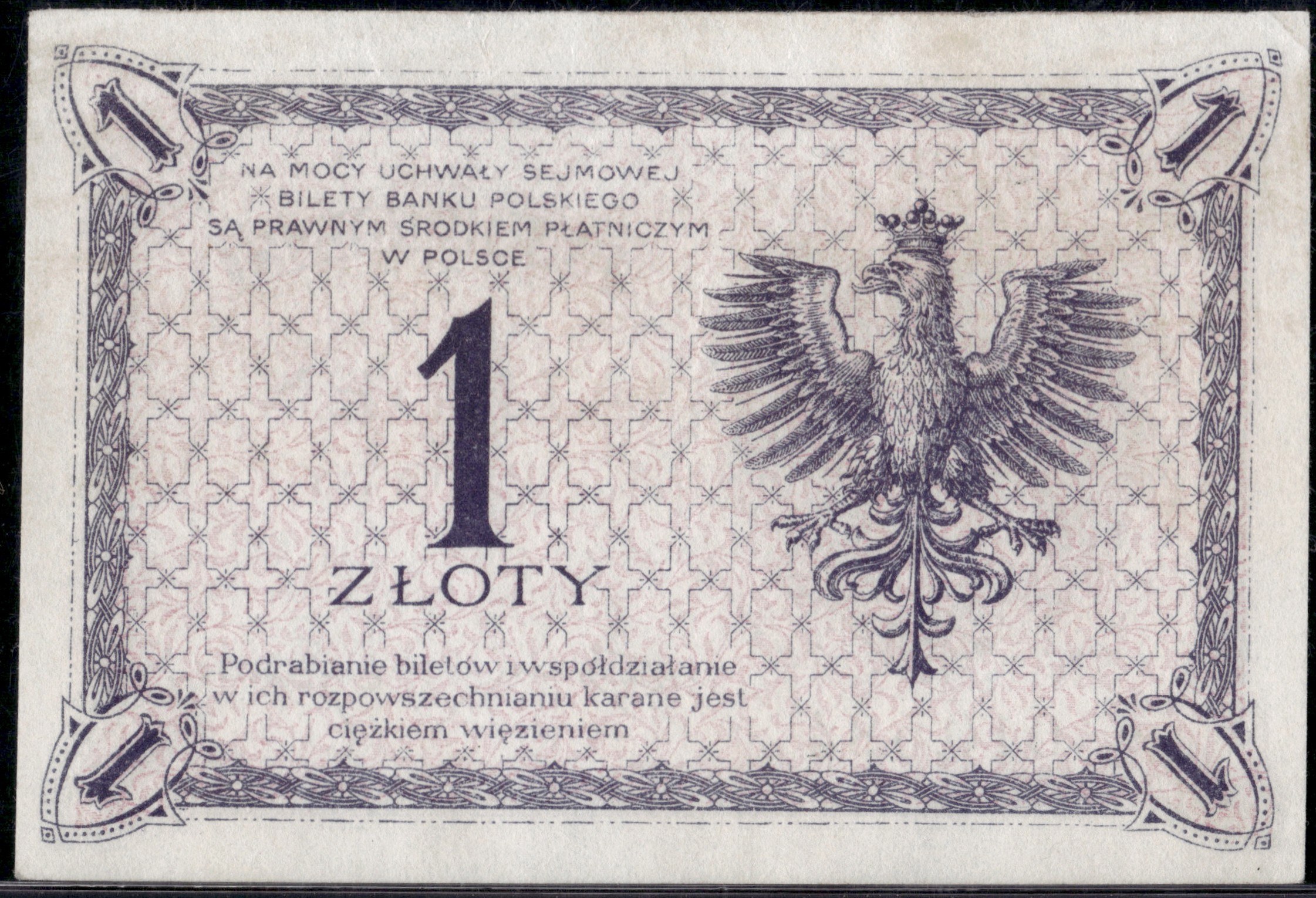 Polska. 1919 1 złoty prefiks S.28 - Aukcja internetowa / Licytacja ...