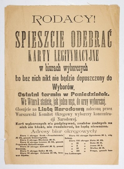 RODACY! Spieszcie odebrać karty legitymacyjne w biurach wyborczych bo ...